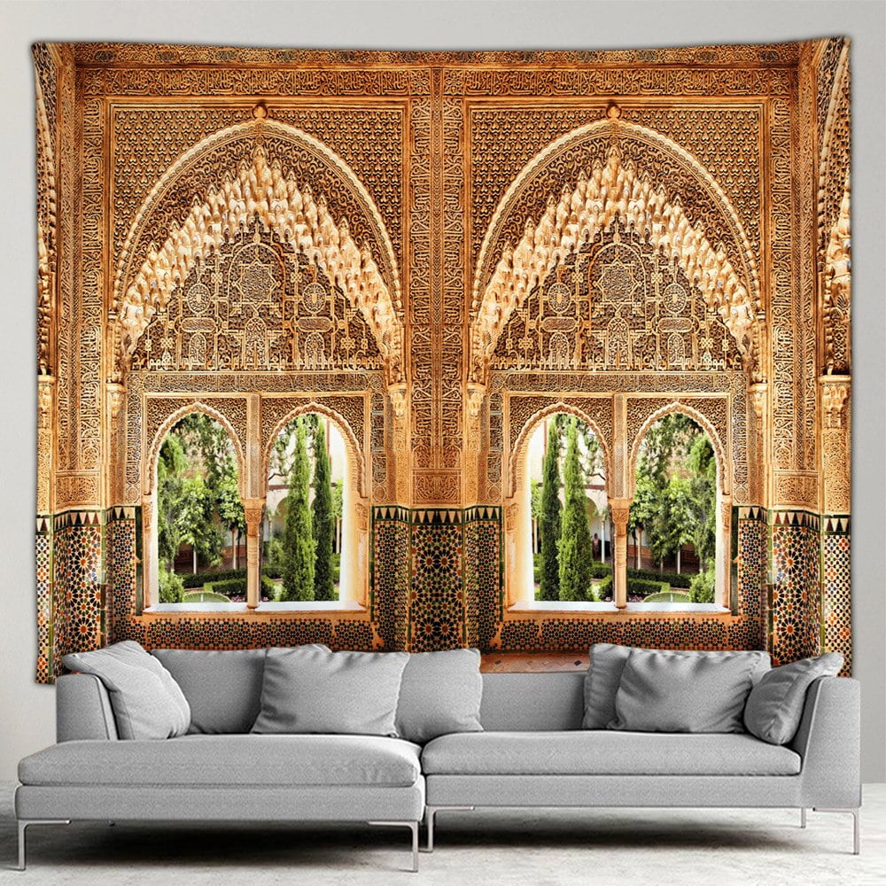 Moroccan Architectural Tapestry Retro Islamic Geometric Pattern Wall ...