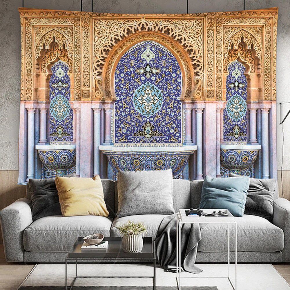 Moroccan Architectural Tapestry Wall Hanging Islamic Vintage Luxury ...
