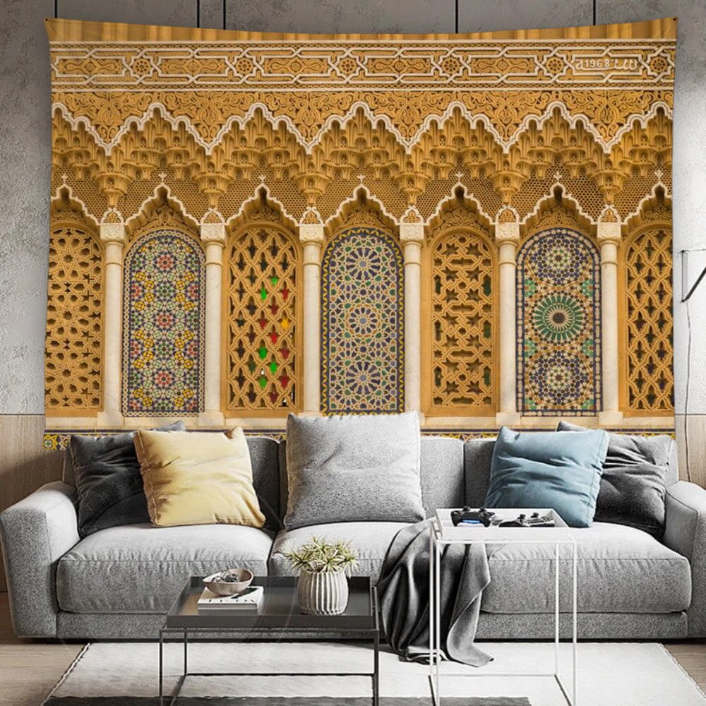 Moroccan Architectural Tapestry Wall Hanging Islamic Vintage Luxury ...