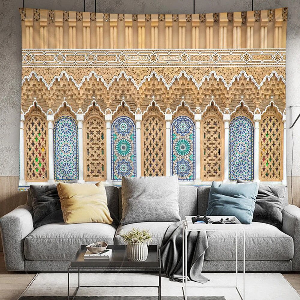 Moroccan Architectural Tapestry Wall Hanging Islamic Vintage Luxury ...