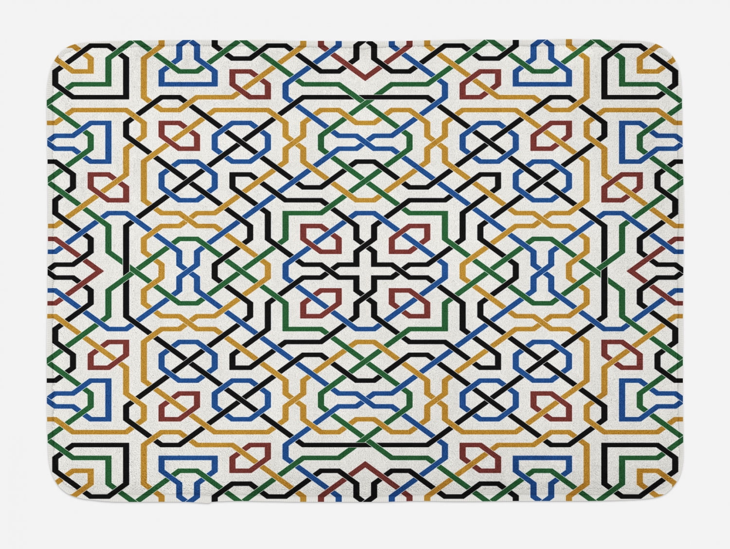 Moroccan Bath Mat, Traditional Moorish Motif with Classic Ethnic Arabic ...