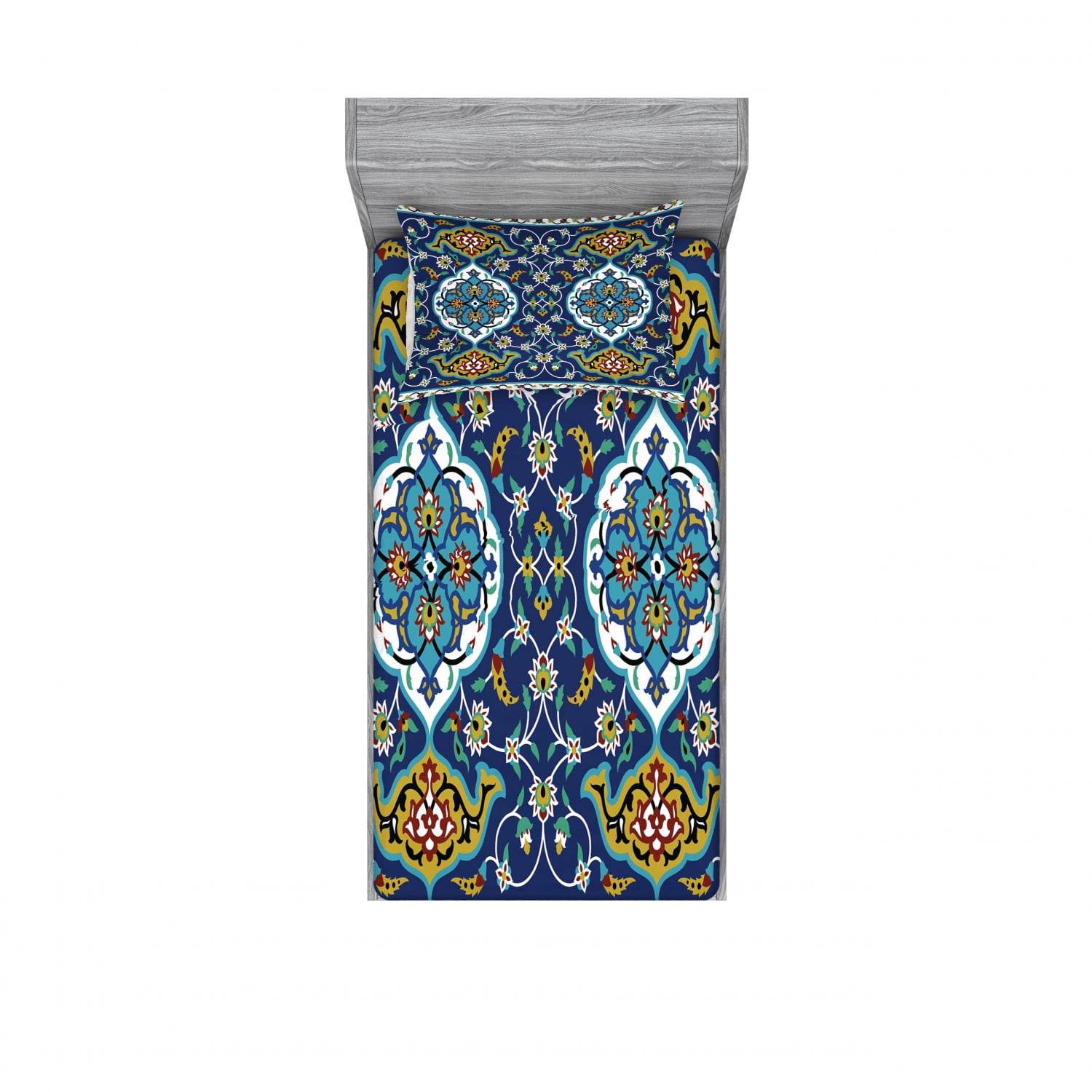 Moroccan Bedding Set with Sheet & Covers, Oriental Motif with Vintage ...