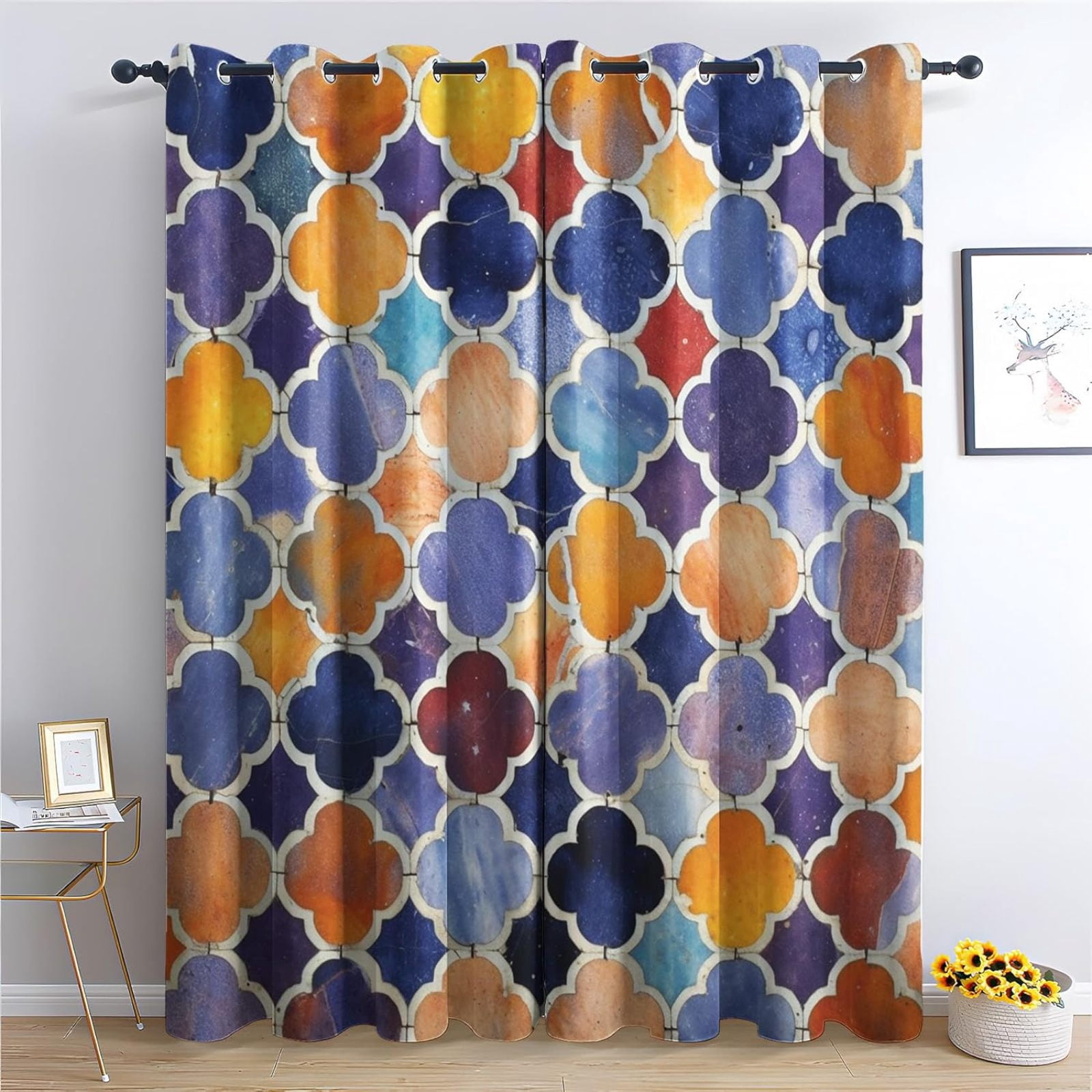 Moroccan Blackout Curtains For Living Room Bedroom, Thermal Insulated ...