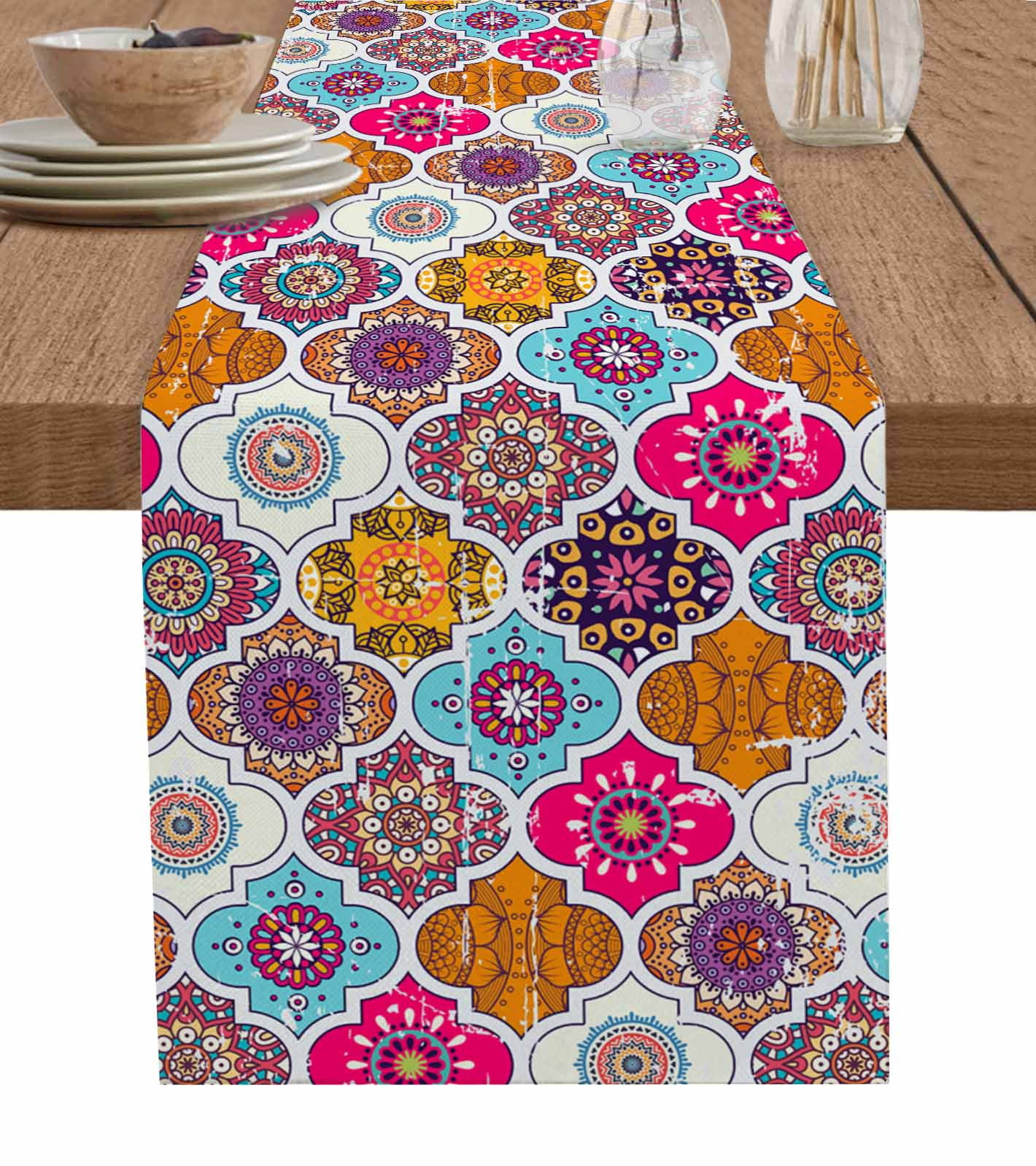Moroccan Bohemian Mandala Vintage Pattern Table Runner Home Wedding ...