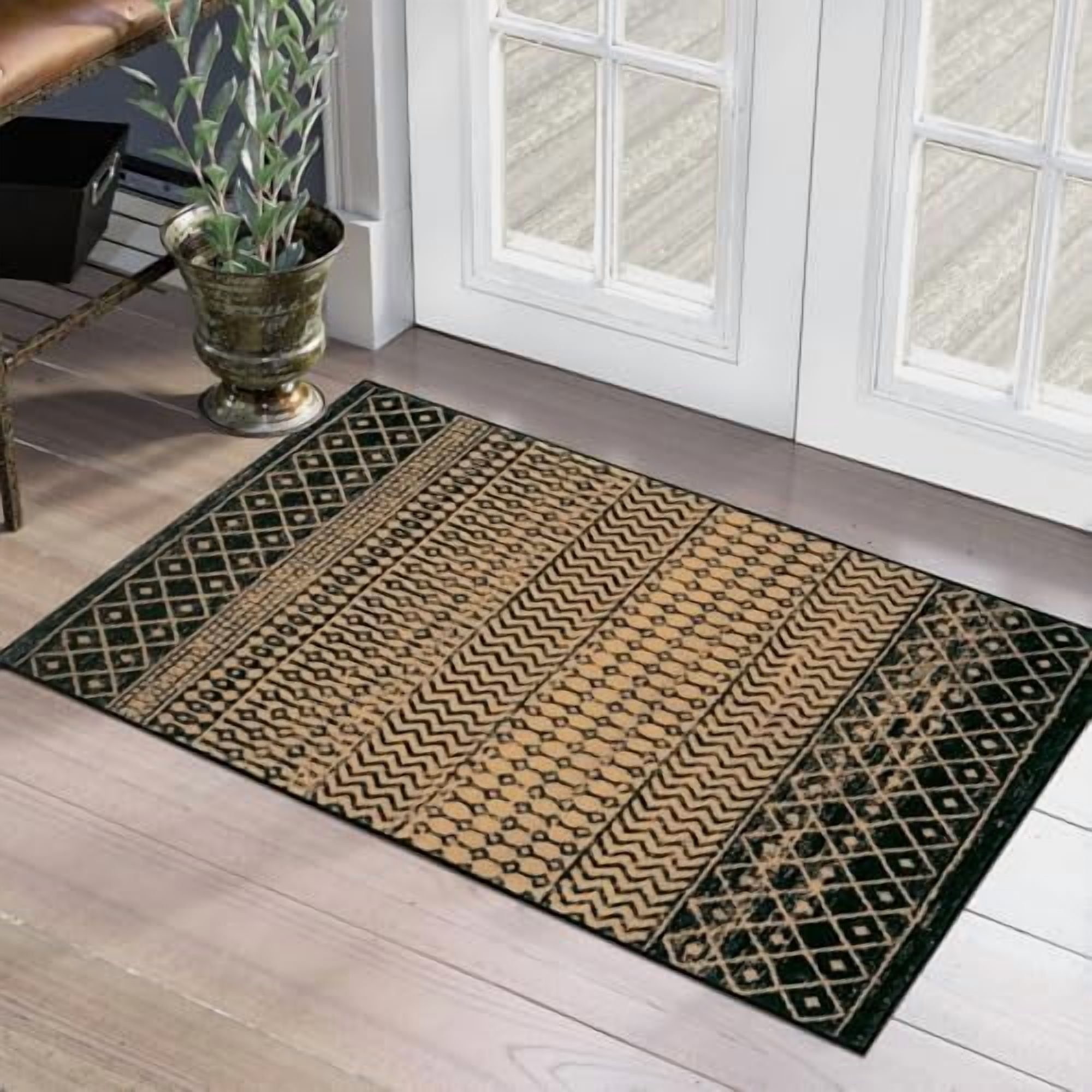 Moroccan Door Mat Indoor Entrance, 2x3 Machine Washable Small Rug for ...