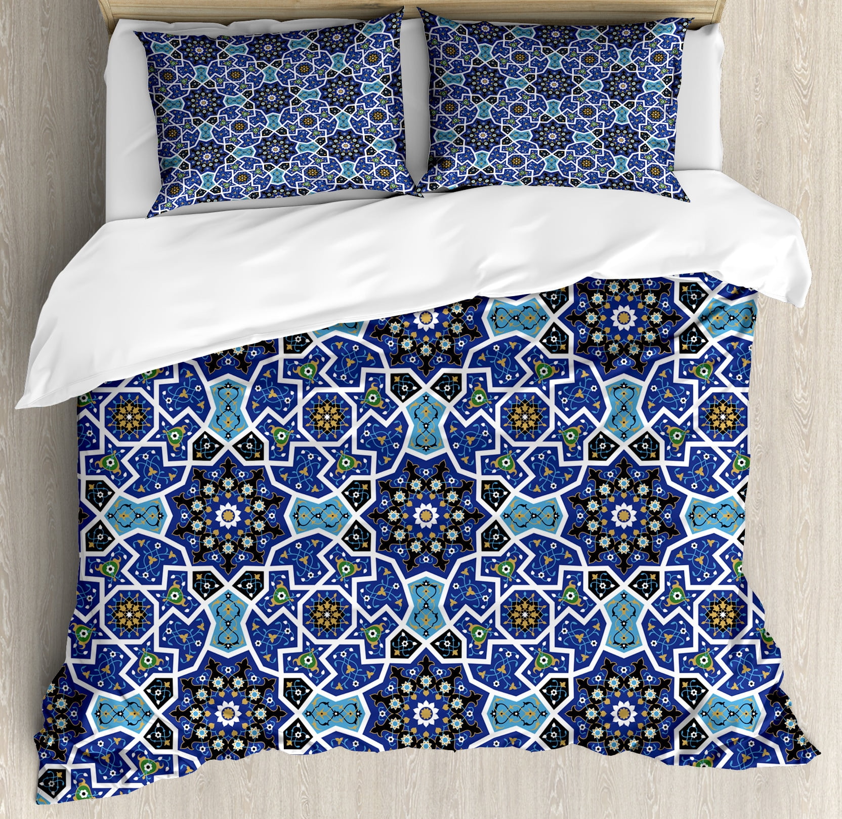 Moroccan Duvet Cover Set, Eastern Persian Gypsy Jacquard Style Culture ...