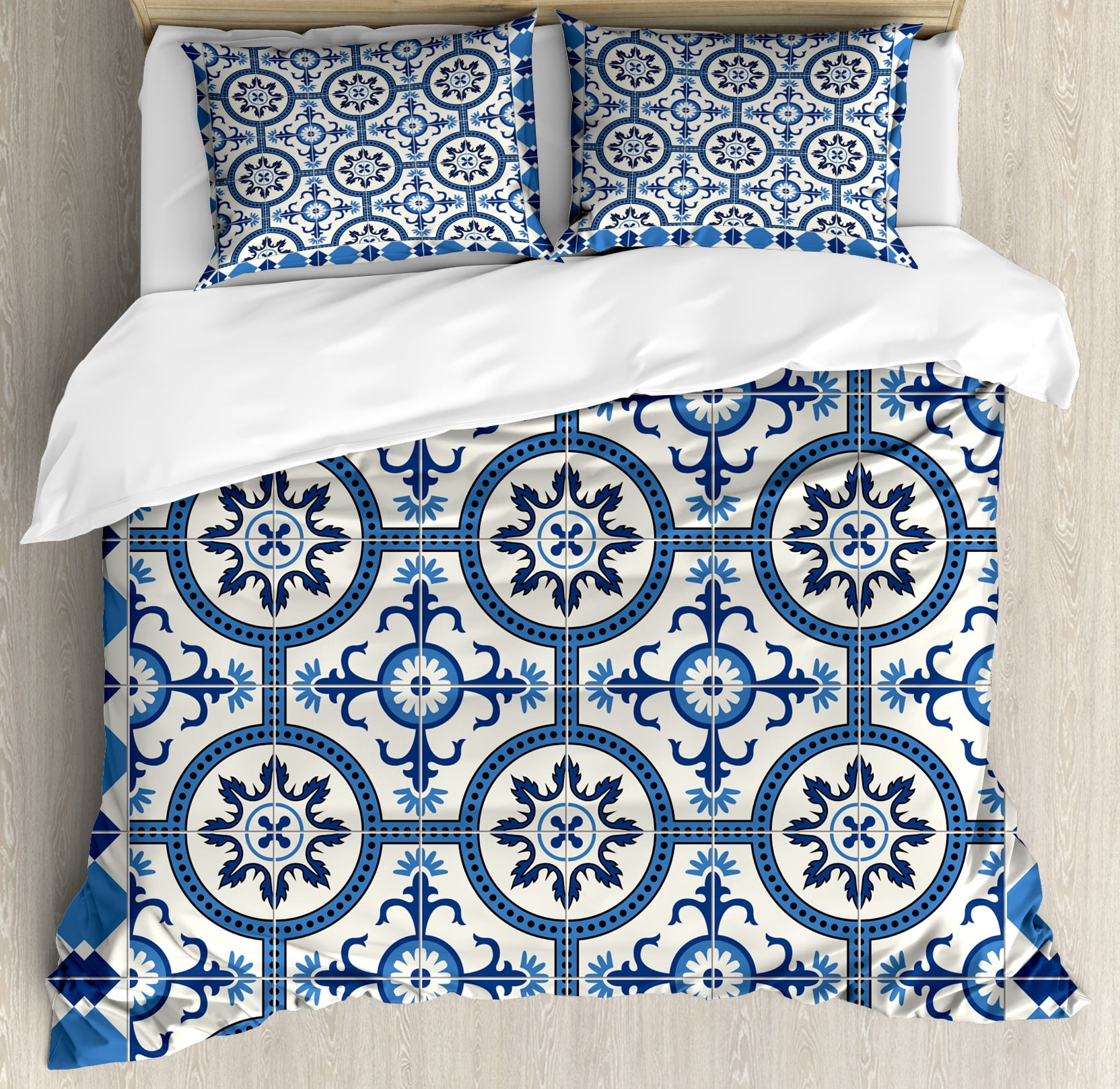 Moroccan Duvet Cover Set, Oriental Turkish Style Inspired Mosaic Motifs ...