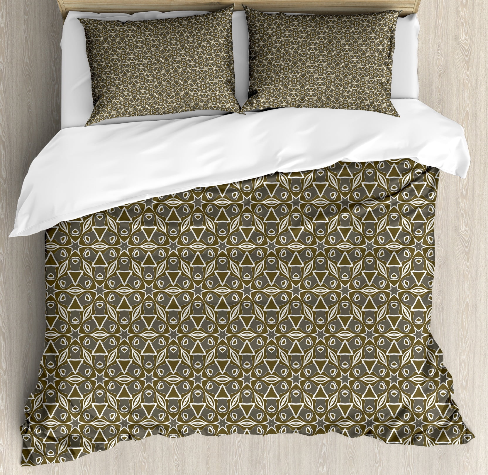 Moroccan Duvet Cover Set, Traditional Mosaic Pattern Ethnic Geometric ...
