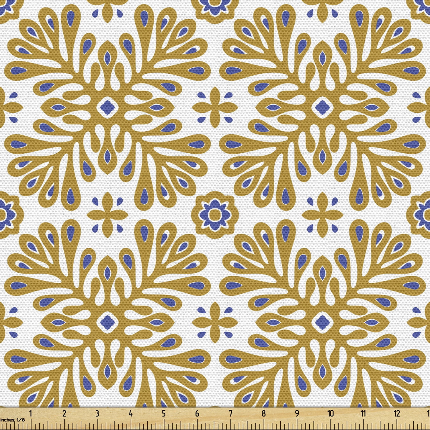 Ambesonne Moroccan Fabric by the Yard Upholstery, Floral Inspired ...