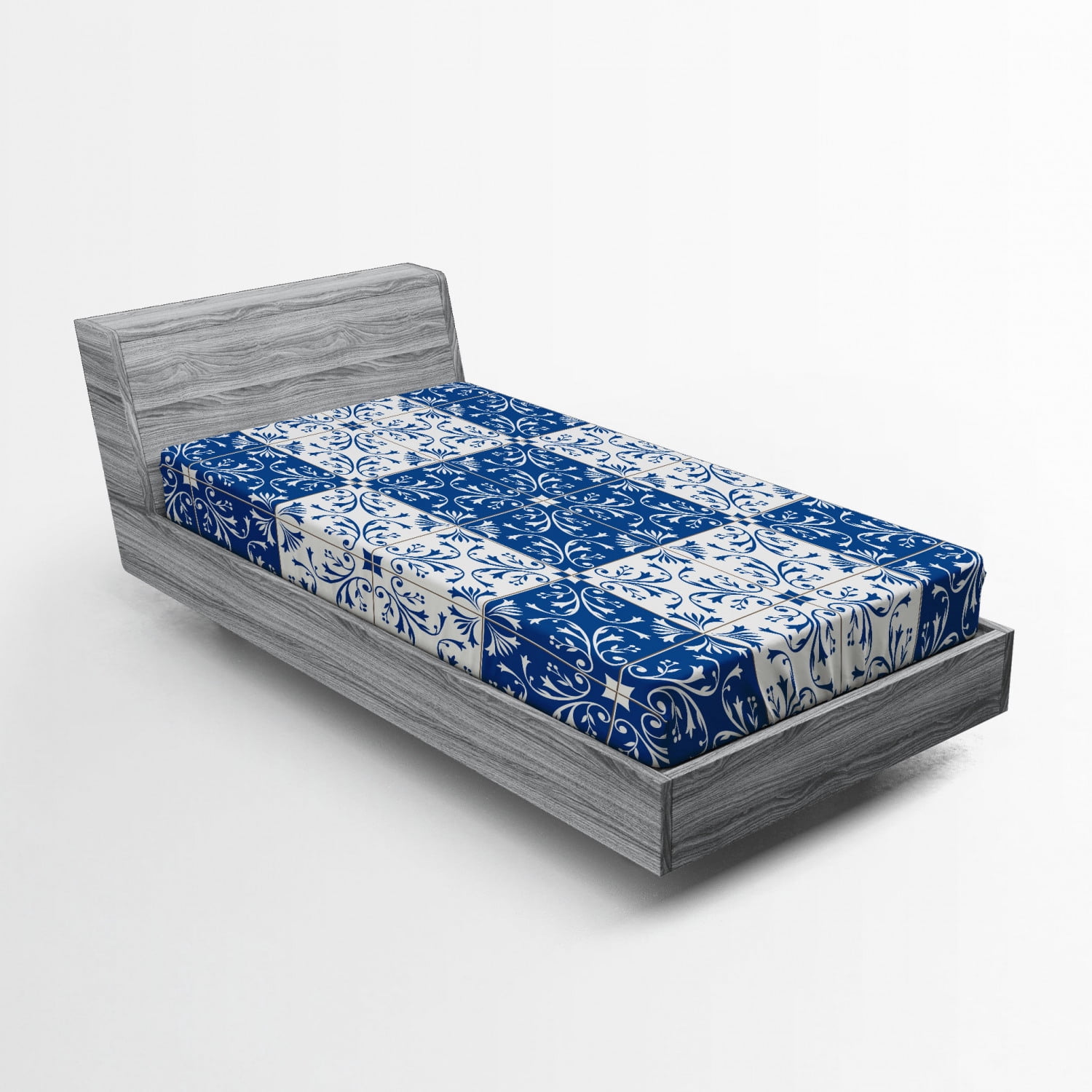 Moroccan Fitted Sheet, Turkish Portuguese Style Mosaic Ceramic Patterns ...