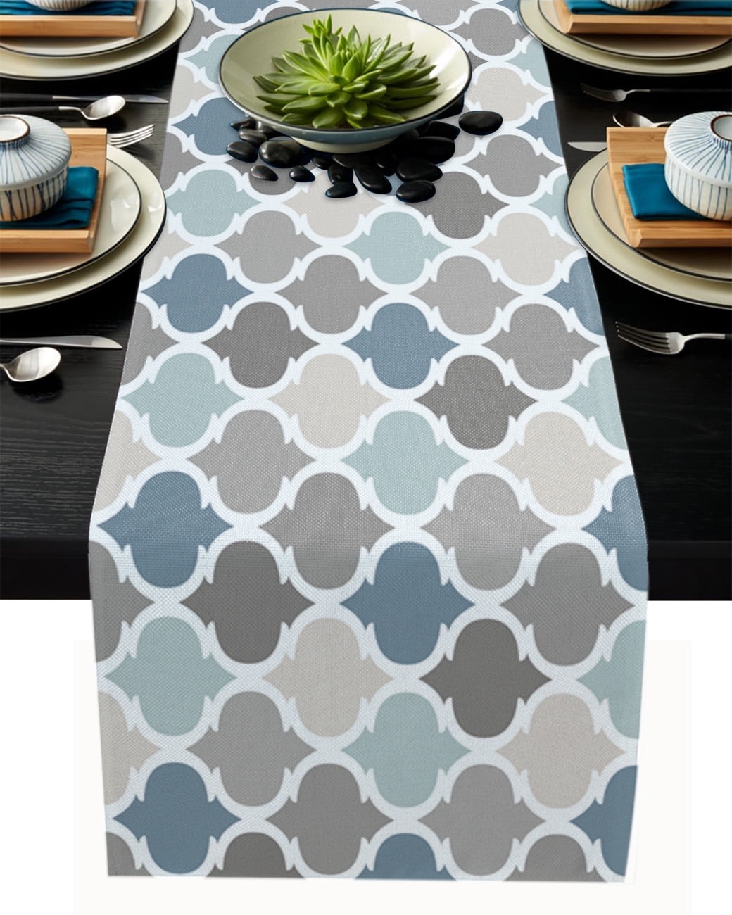 Moroccan Geometric Pattern Texture Table Runner Wedding Table ration ...