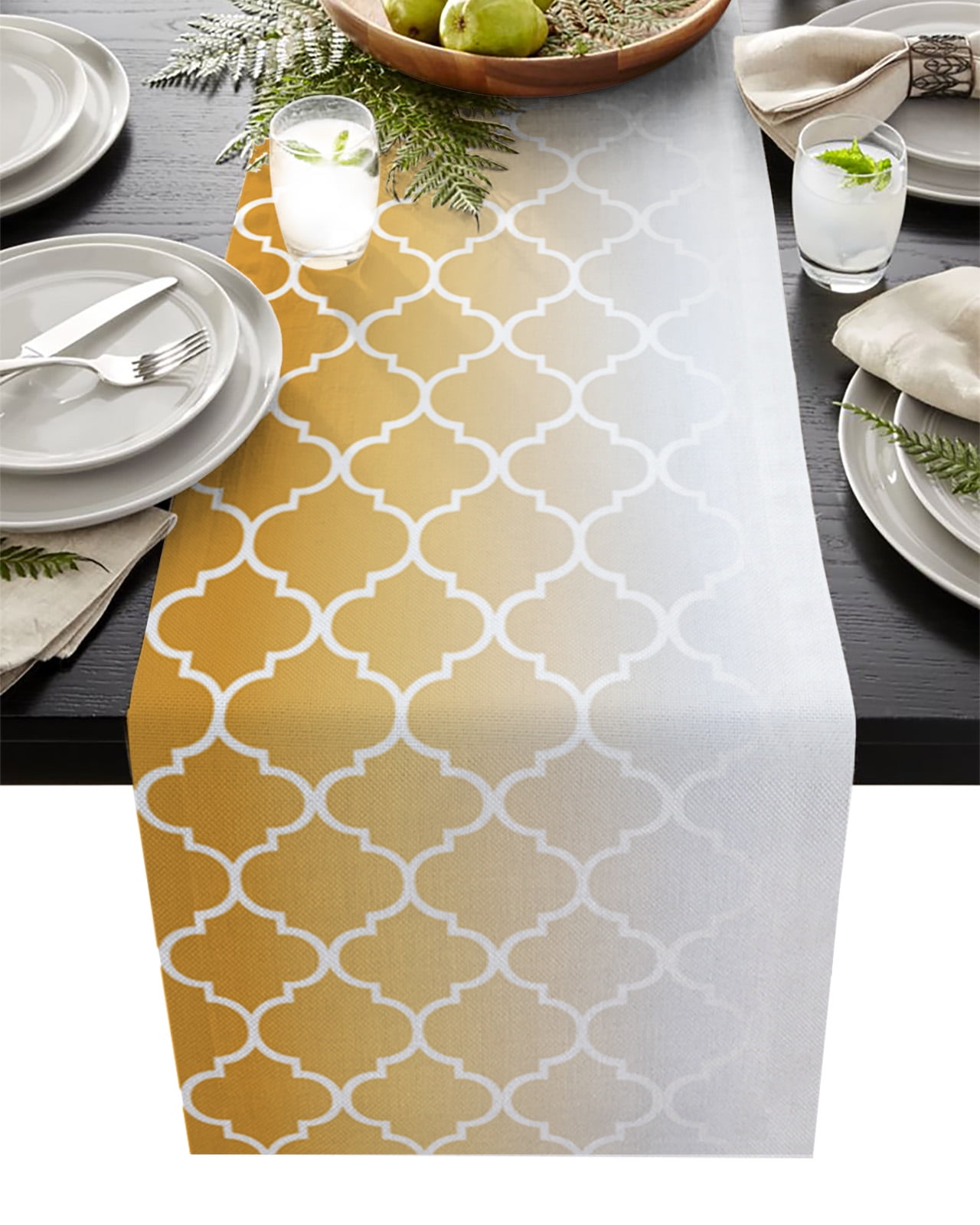 Moroccan Geometric Pattern Texture Table Runner Wedding Table ration ...