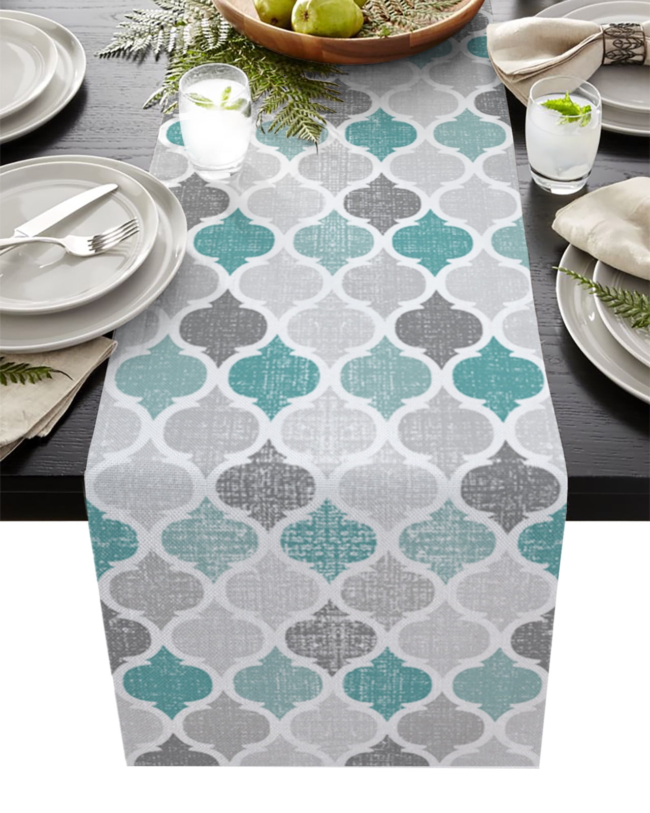 Moroccan Geometric Pattern Texture Table Runner Wedding Table ration ...