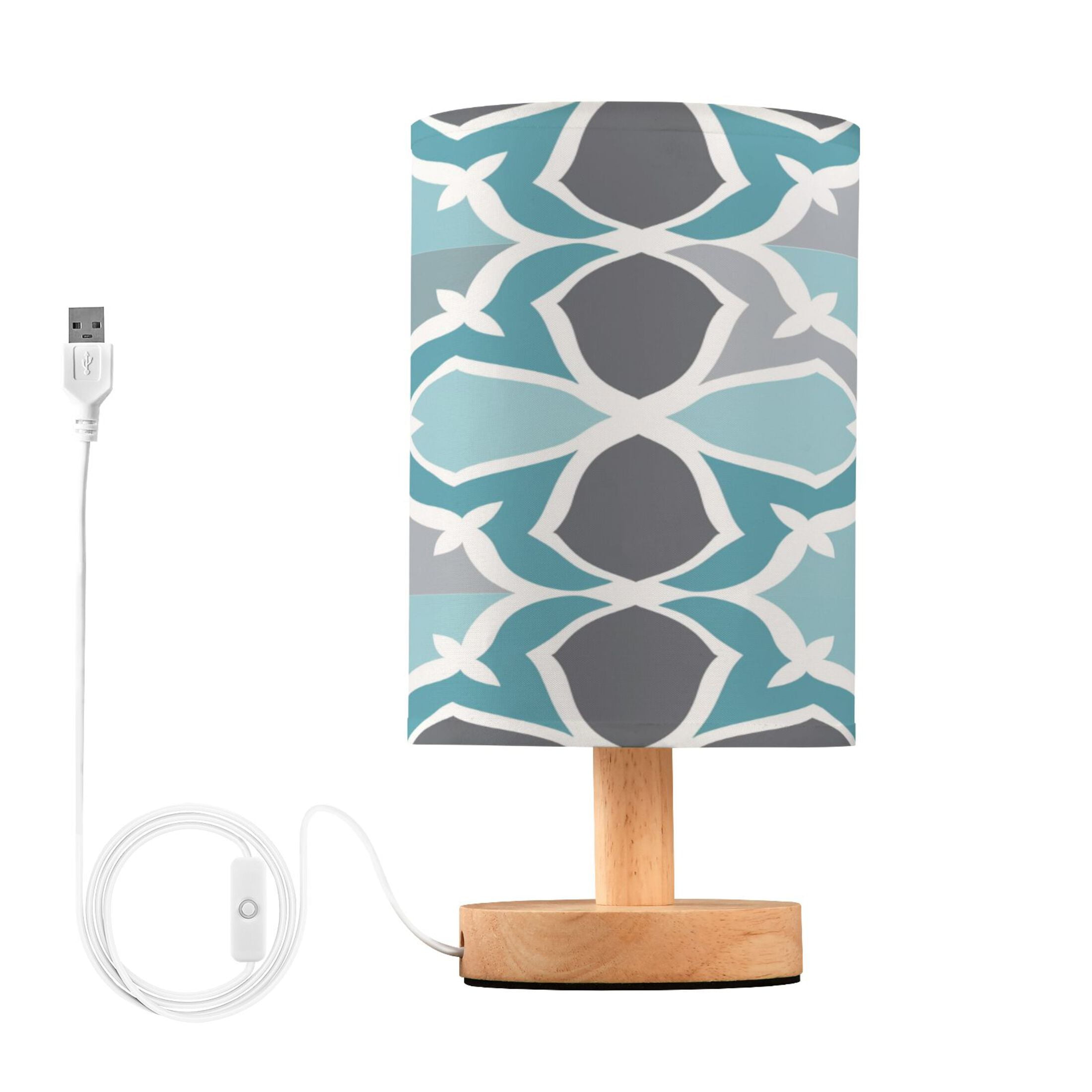Moroccan Geometry Bedside Table Lamp Desk Warm Lights with USB Charging ...