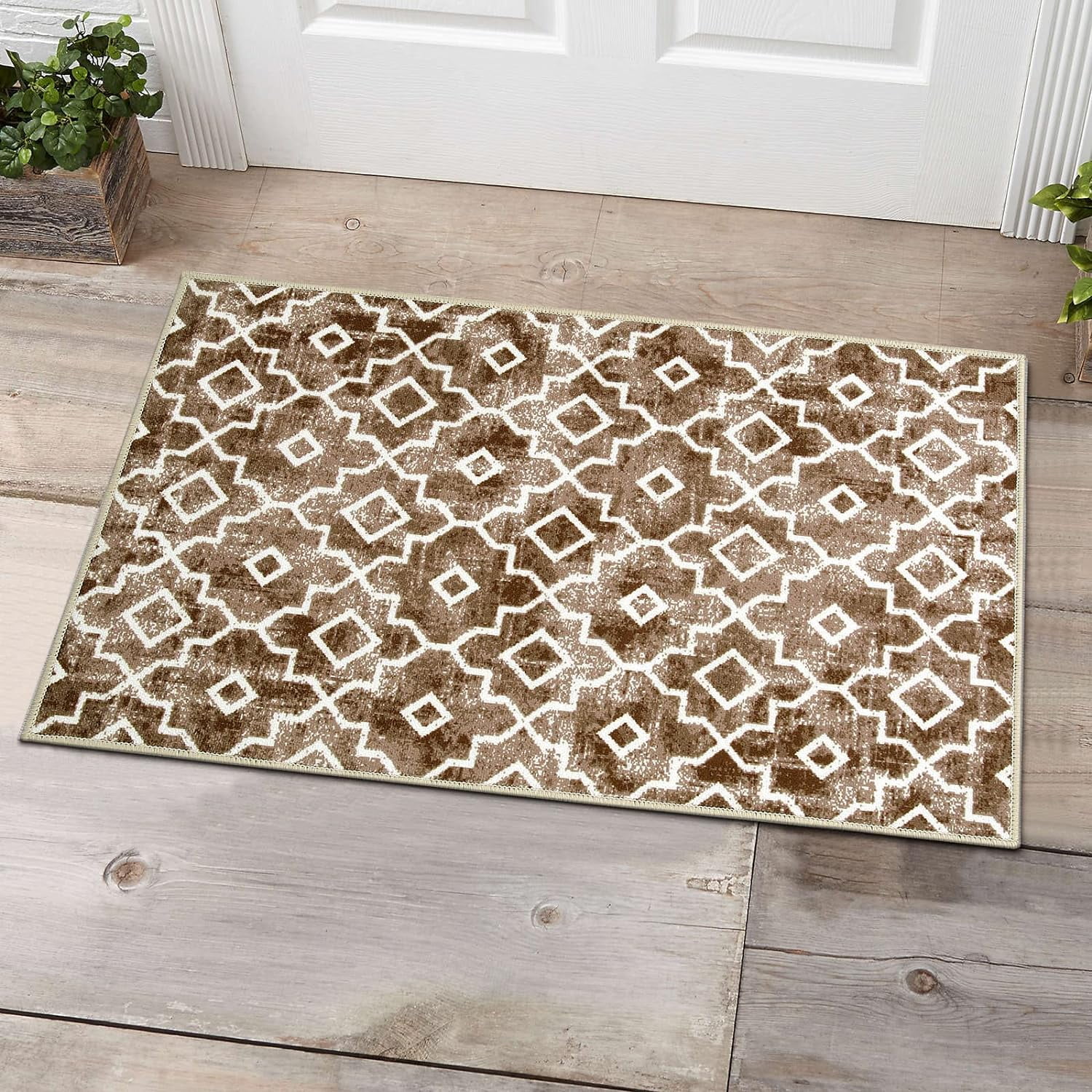Moroccan Indoor Door Mat - 20''''x32'''' Welcome Mat Non-Slip Front ...