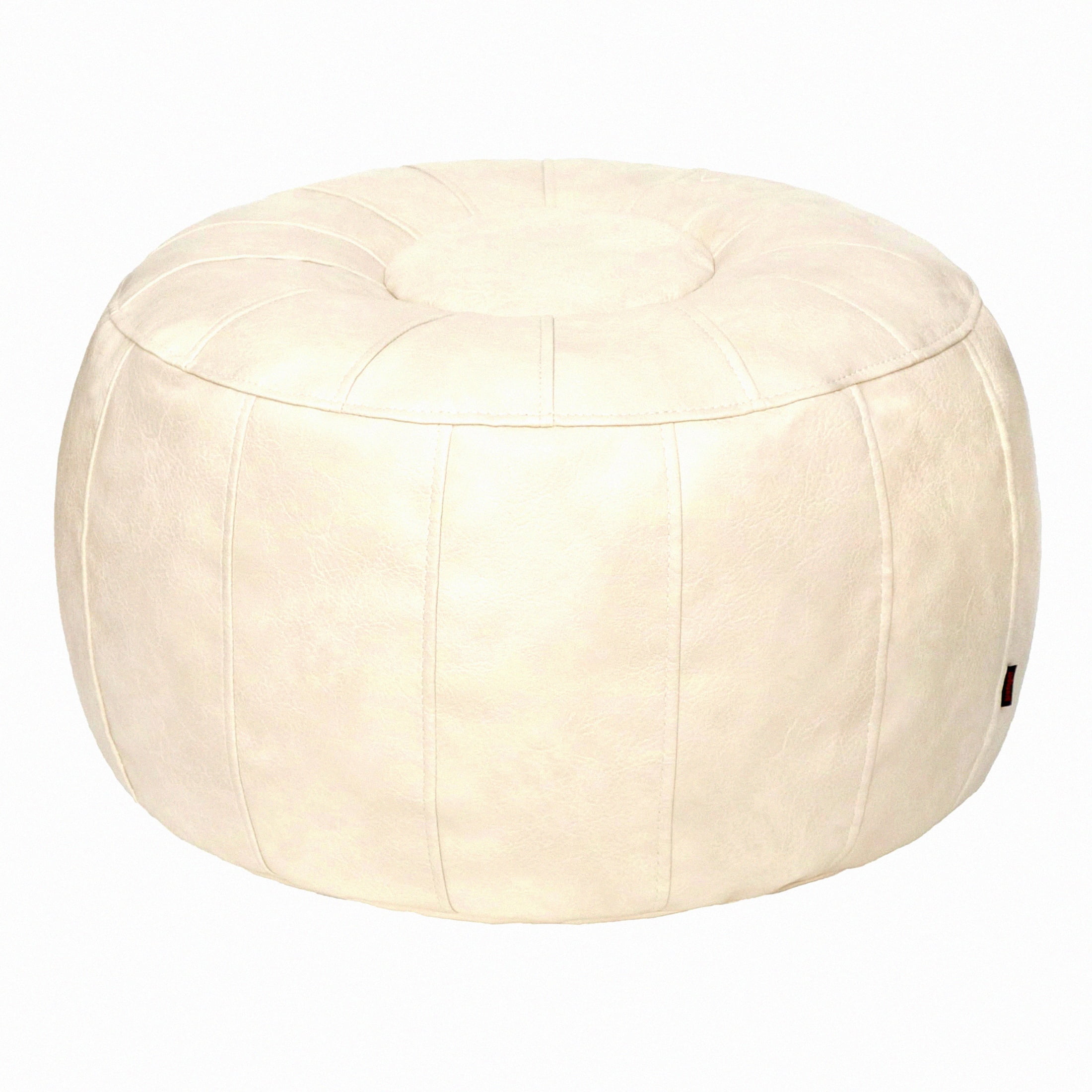 Moroccan Ivory Ottoman Pouf Storage Bag - Footstool Bean Chair ...