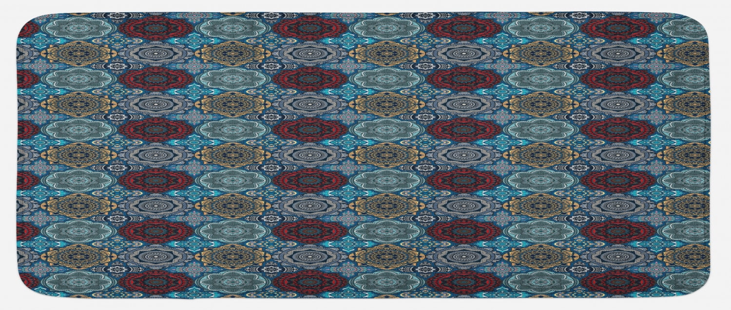Moroccan Kitchen Mat, Patchwork Style Vintage Ottoman Inspiration Retro ...