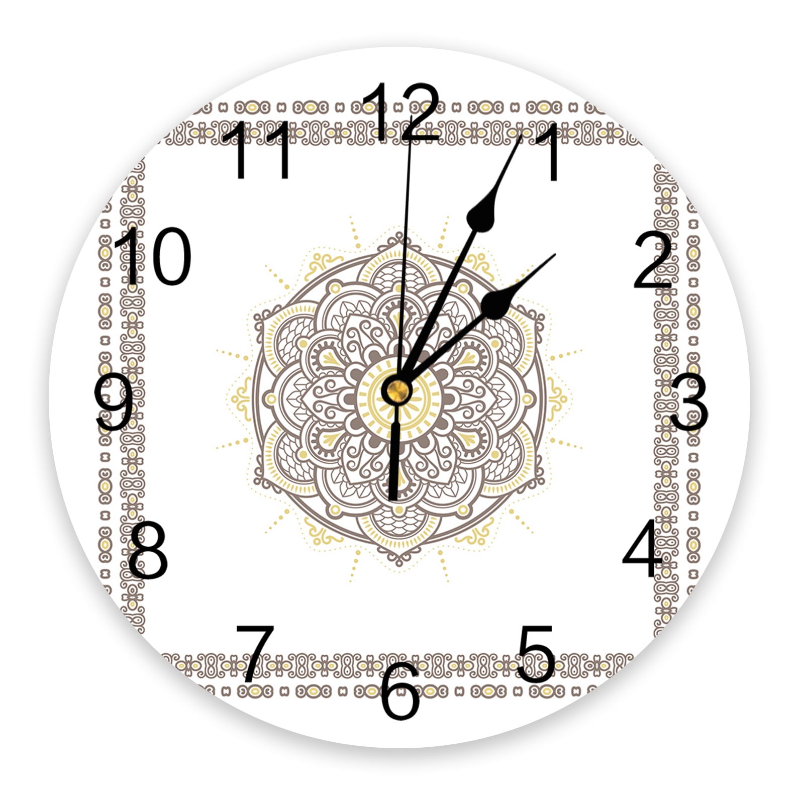 Moroccan Mandala Flower White Wall Clock For Modern Home ration Teen ...