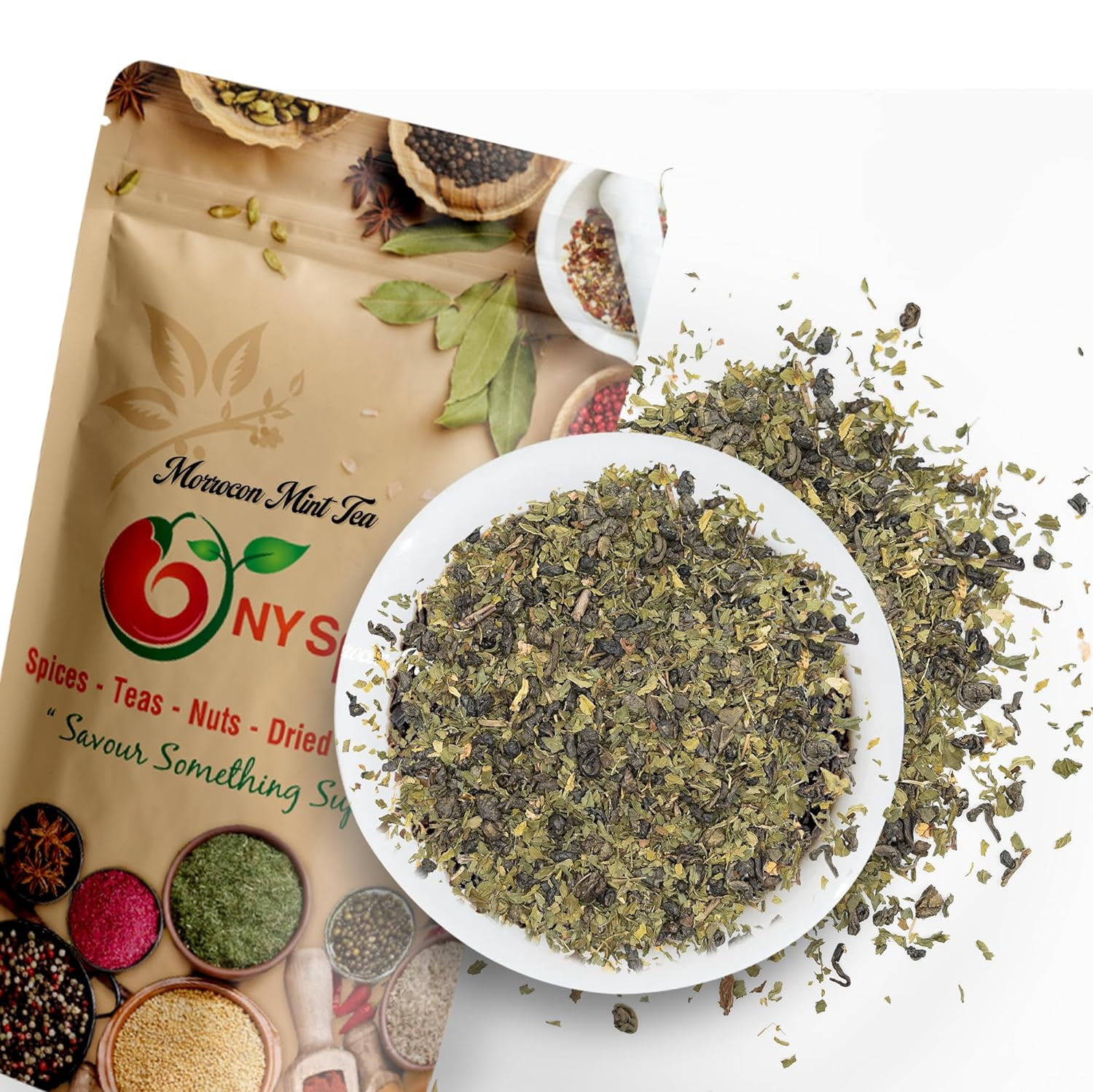 Moroccan Mint Tea - Tea Loose Leaf - Premium Mint Green Tea - Brews 200 ...
