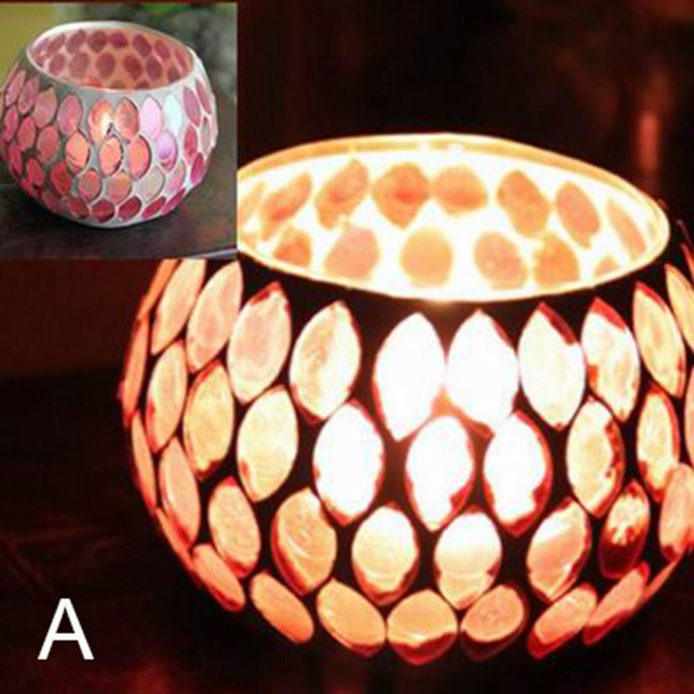 Moroccan Mosaic Glass Votive Candle Holder Tea Light Candelabra ...