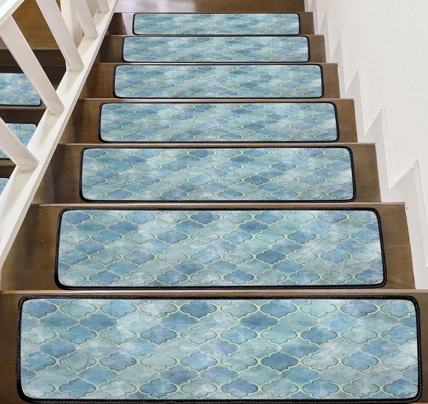 Moroccan Pattern Turkish Window Shape Watercolor Stair Treads for ...