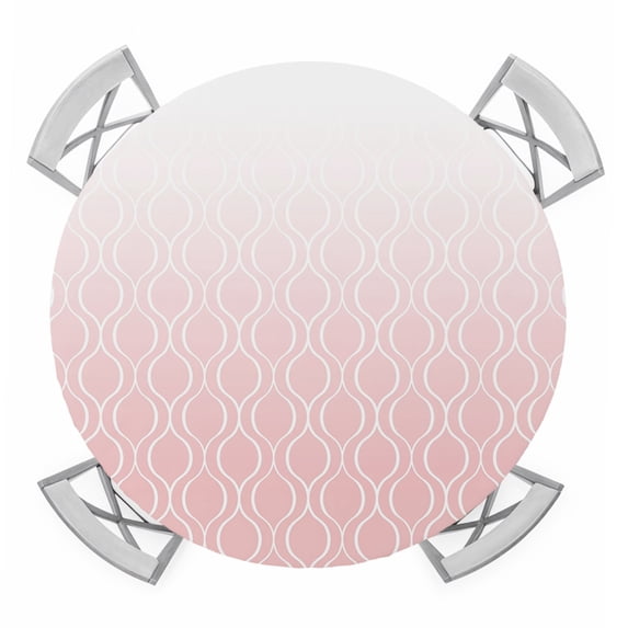 Moroccan Pink Round Tablecloth for 36-44 Inch Tables, Fitted Table ...