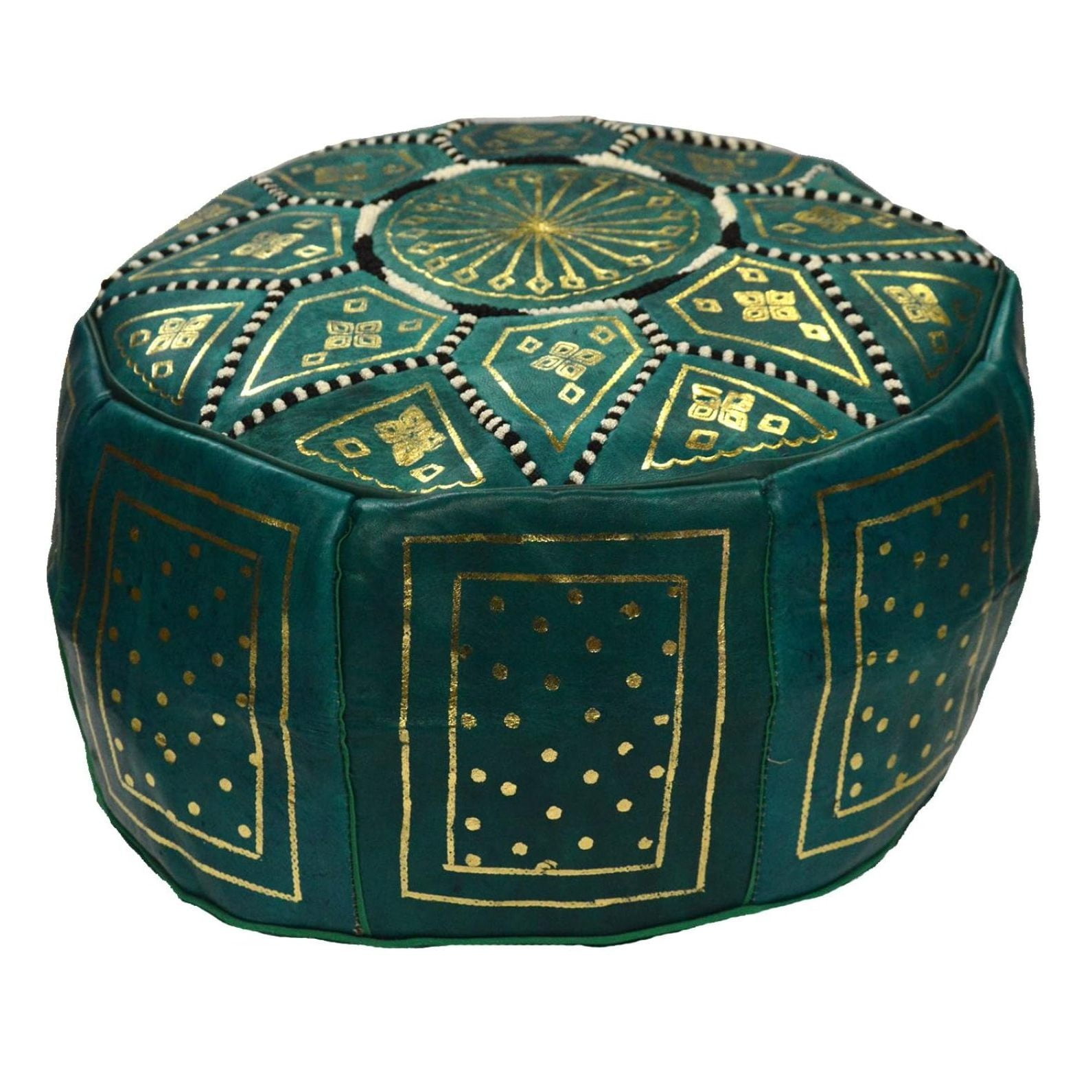 Moroccan Poofs Hand Made 100% Leather Ottoman Comfortable Round Design ...