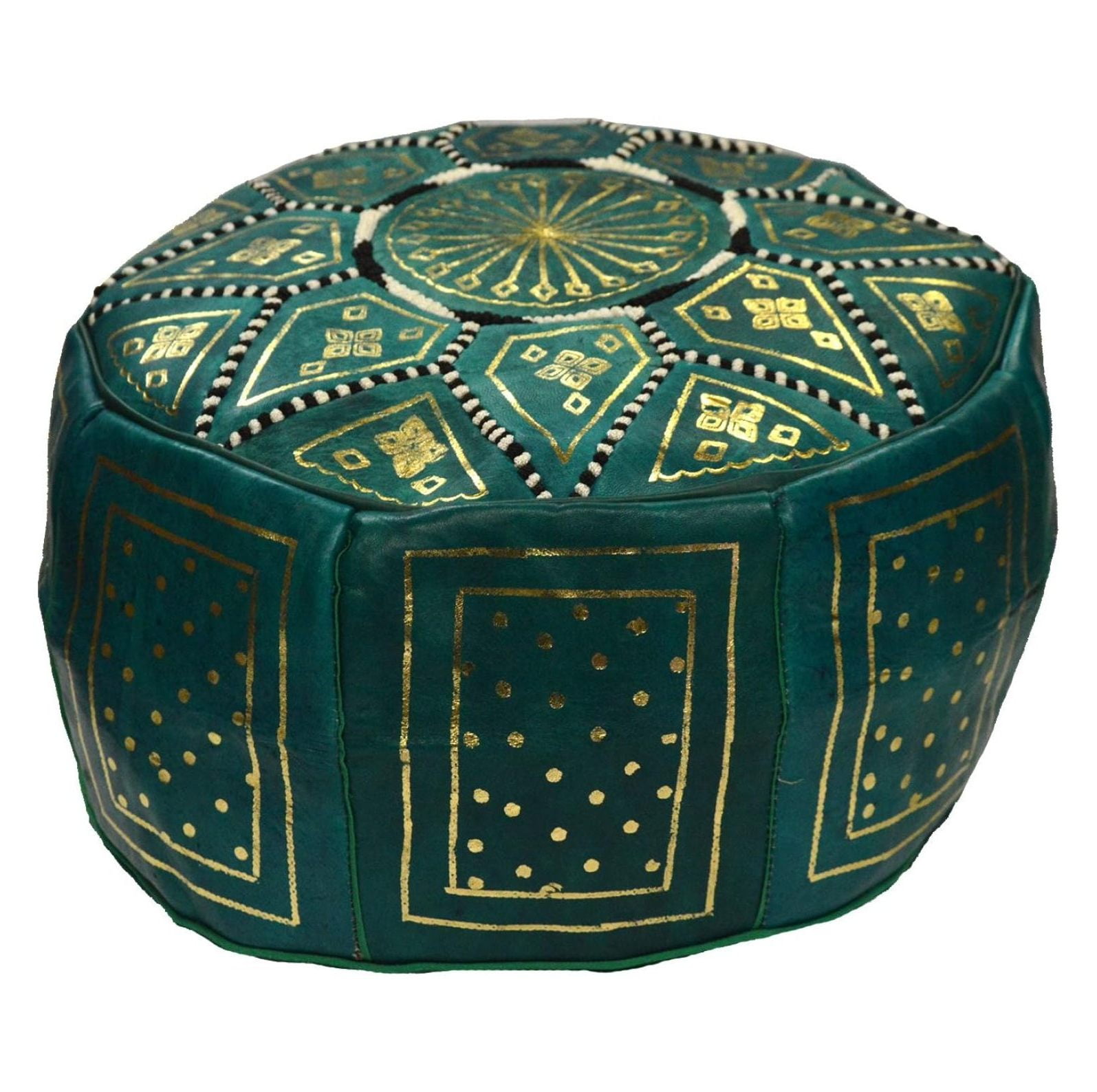 Moroccan Poofs Hand Made 100% Leather Ottoman Comfortable Round Design ...