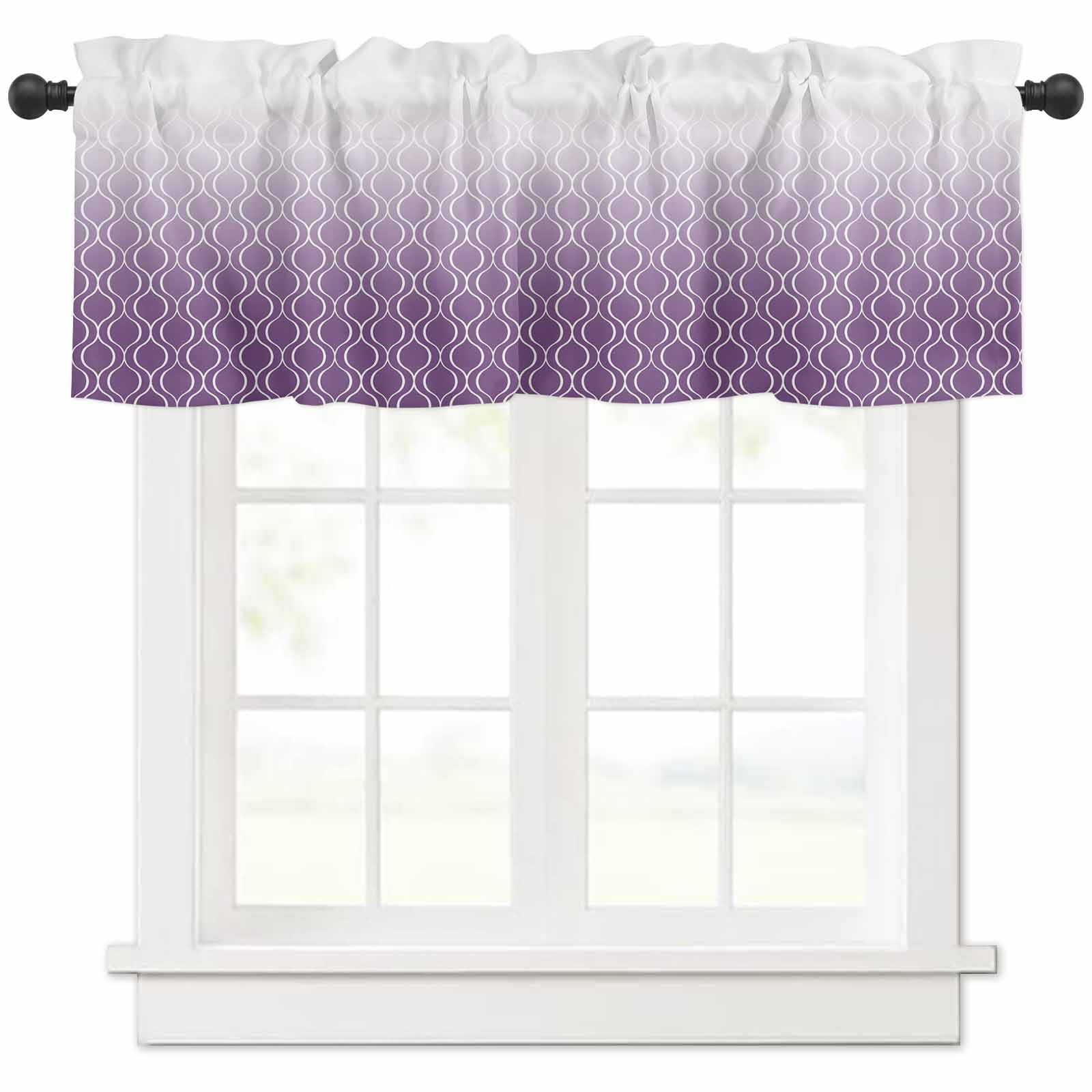 Moroccan Purple Valances for Windows Farmhouse Kitchen Curtains ...