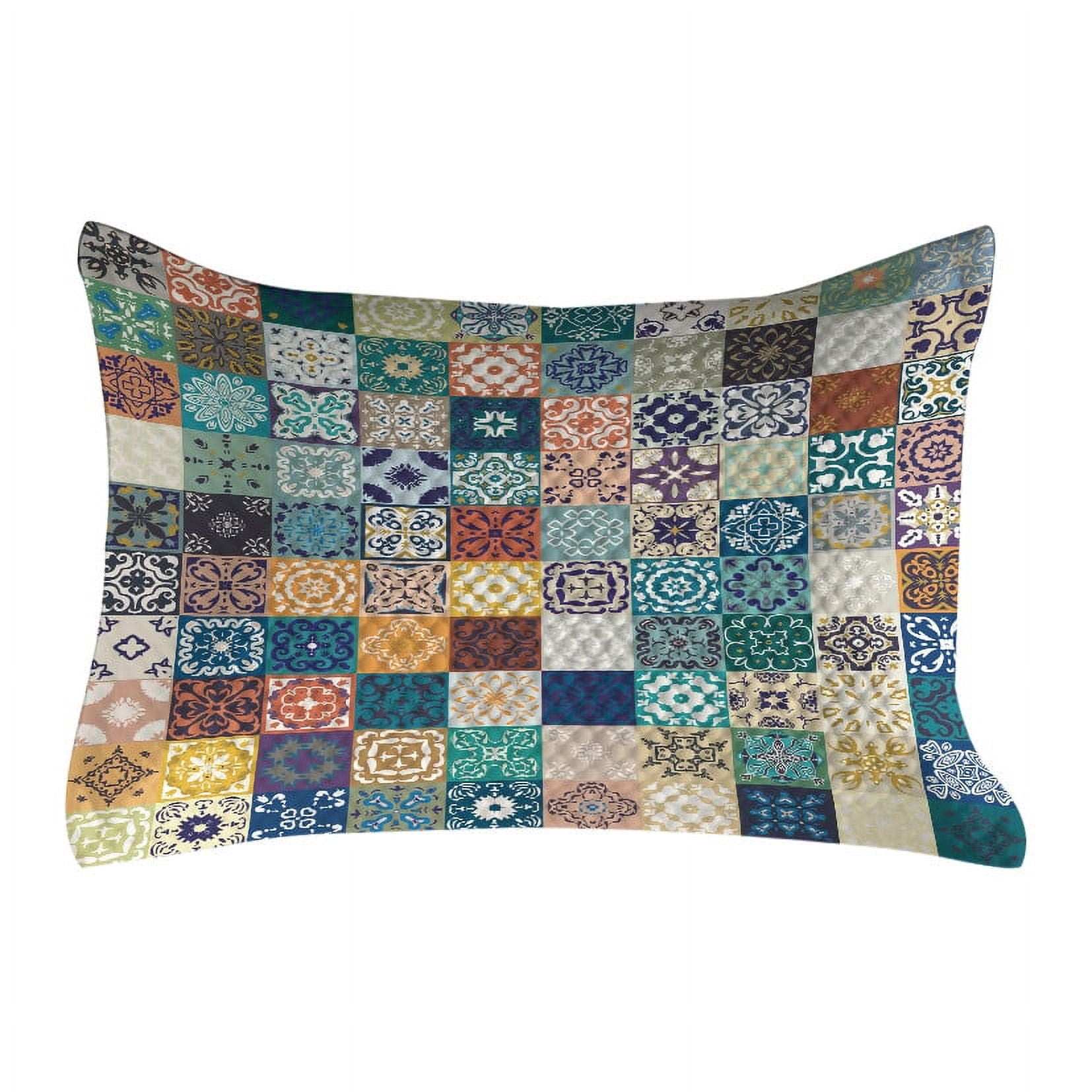 Moroccan Quilted Pillowcover, Patchwork Pattern Different Colorful ...
