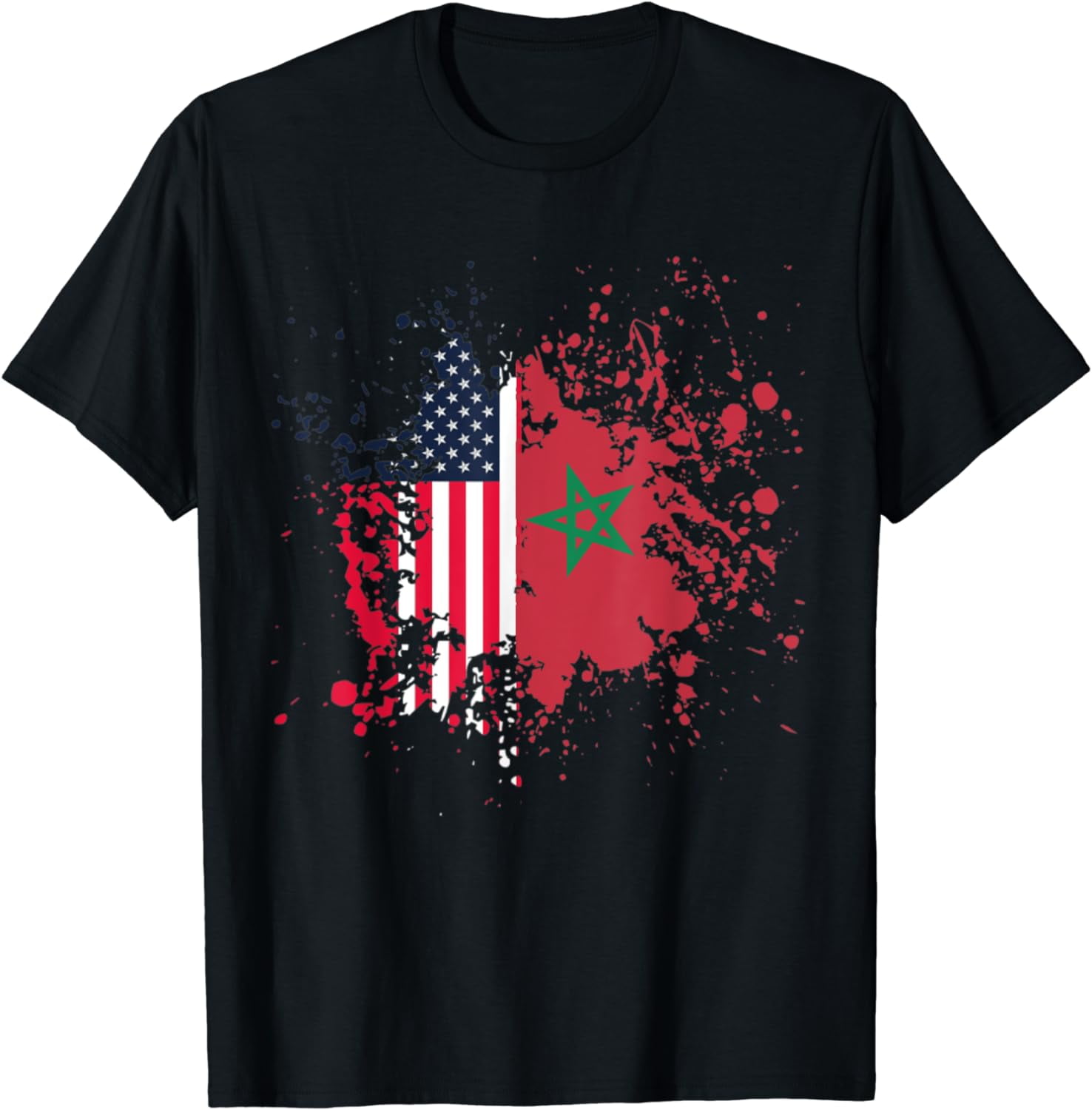 Moroccan Roots | Half American Flag | Morocco flag T-Shirt - Walmart.com