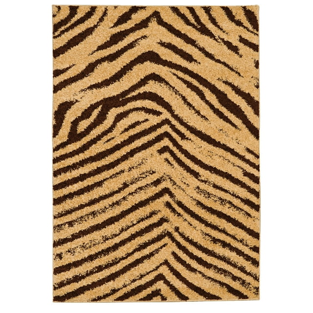 Moroccan Sahara Camel Rug 5x7 Modern Frieze Shag Neutral Geometric ...