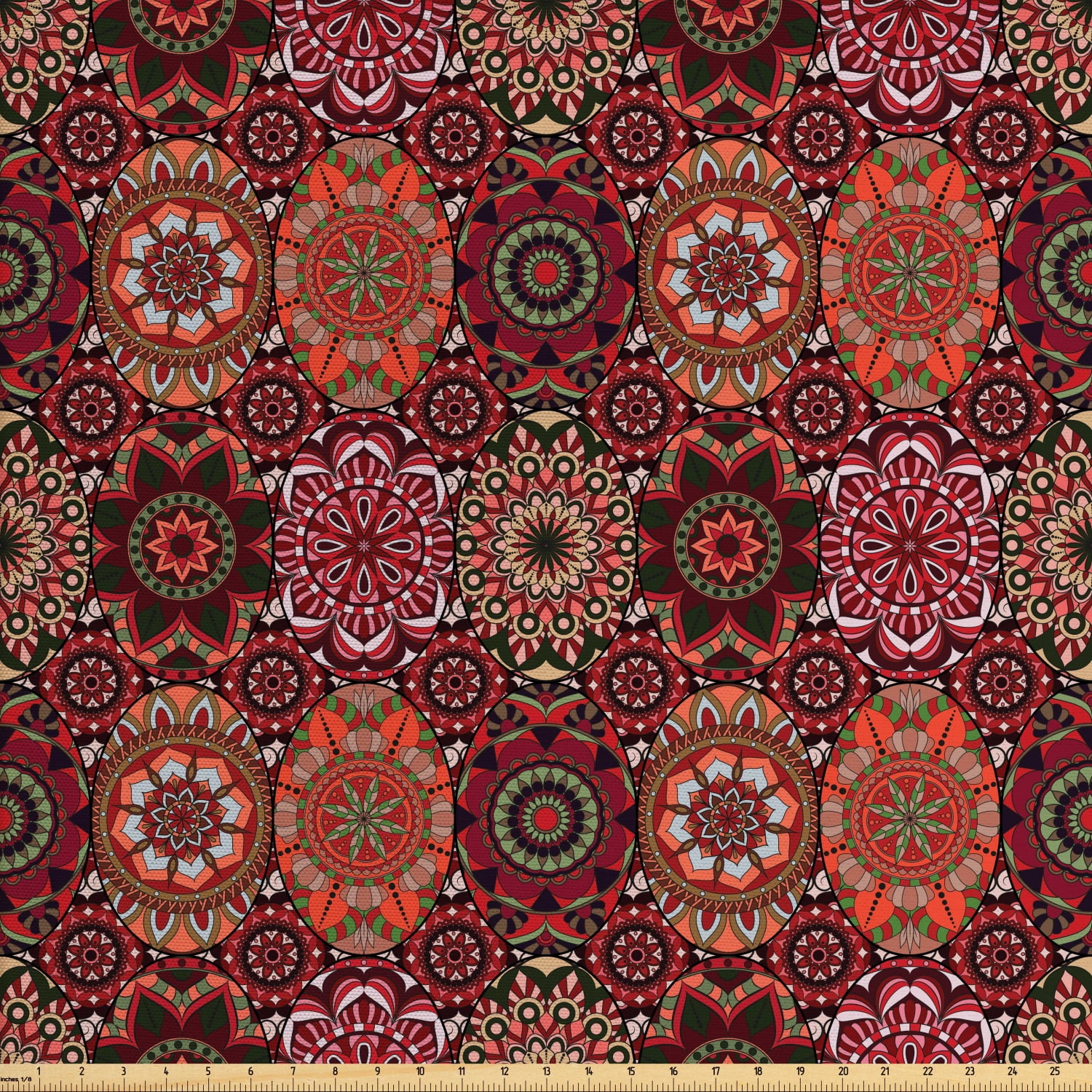 Ambesonne Moroccan Fabric by the Yard Upholstery, Vintage Ottoman Tile ...