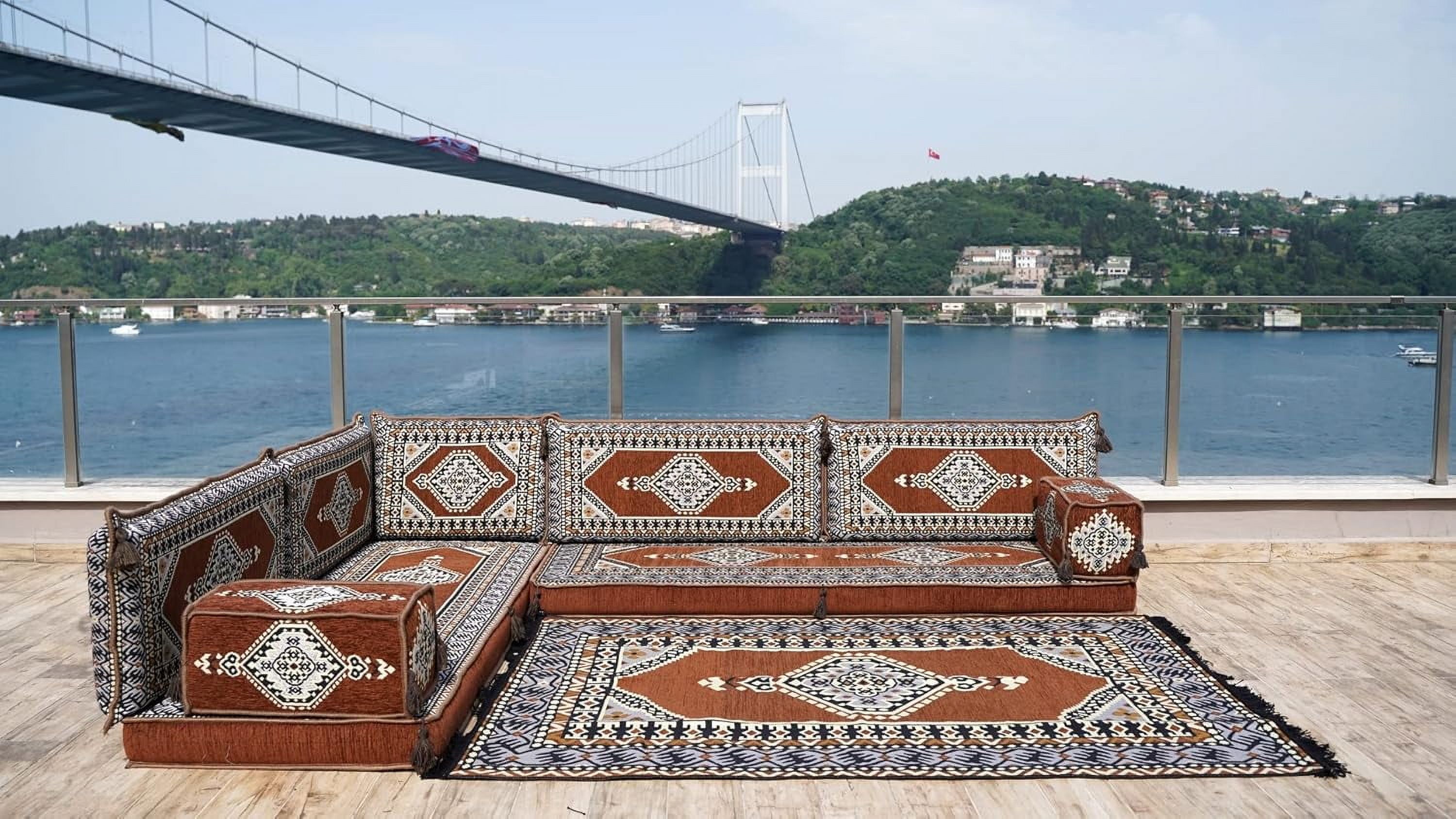 Moroccan Sofas, Brown Turkish Sofa, L Shaped Modular Sofa, Arabic Floor ...