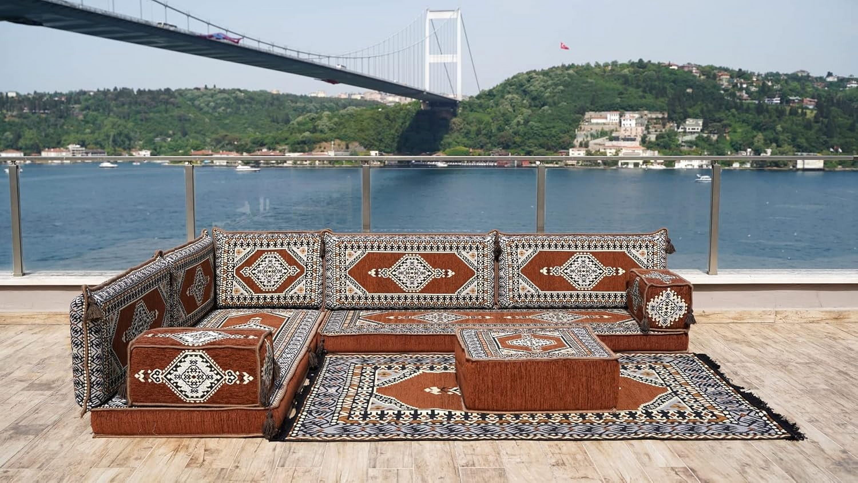 Moroccan Sofas, Brown Turkish Sofa, L Shaped Modular Sofa, Arabic Floor ...