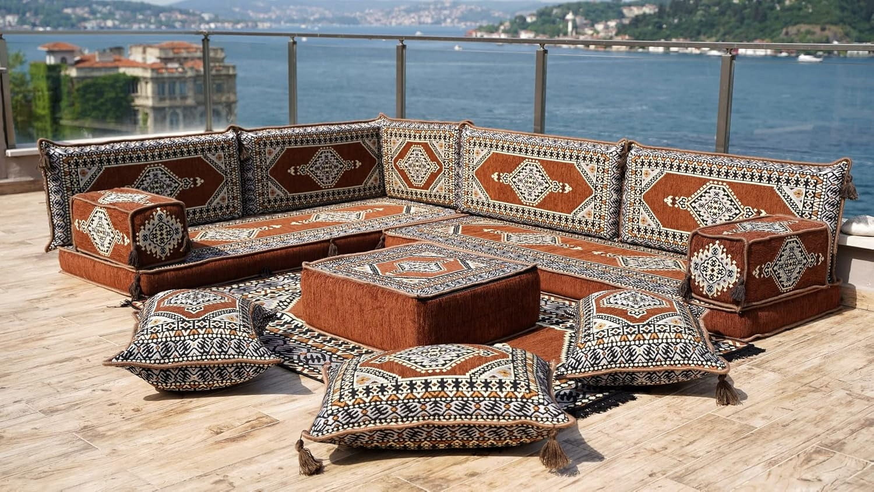 Moroccan Sofas, Brown Turkish Sofa, L Shaped Modular Sofa, Arabic Floor Cushions, Sofa Bed ...