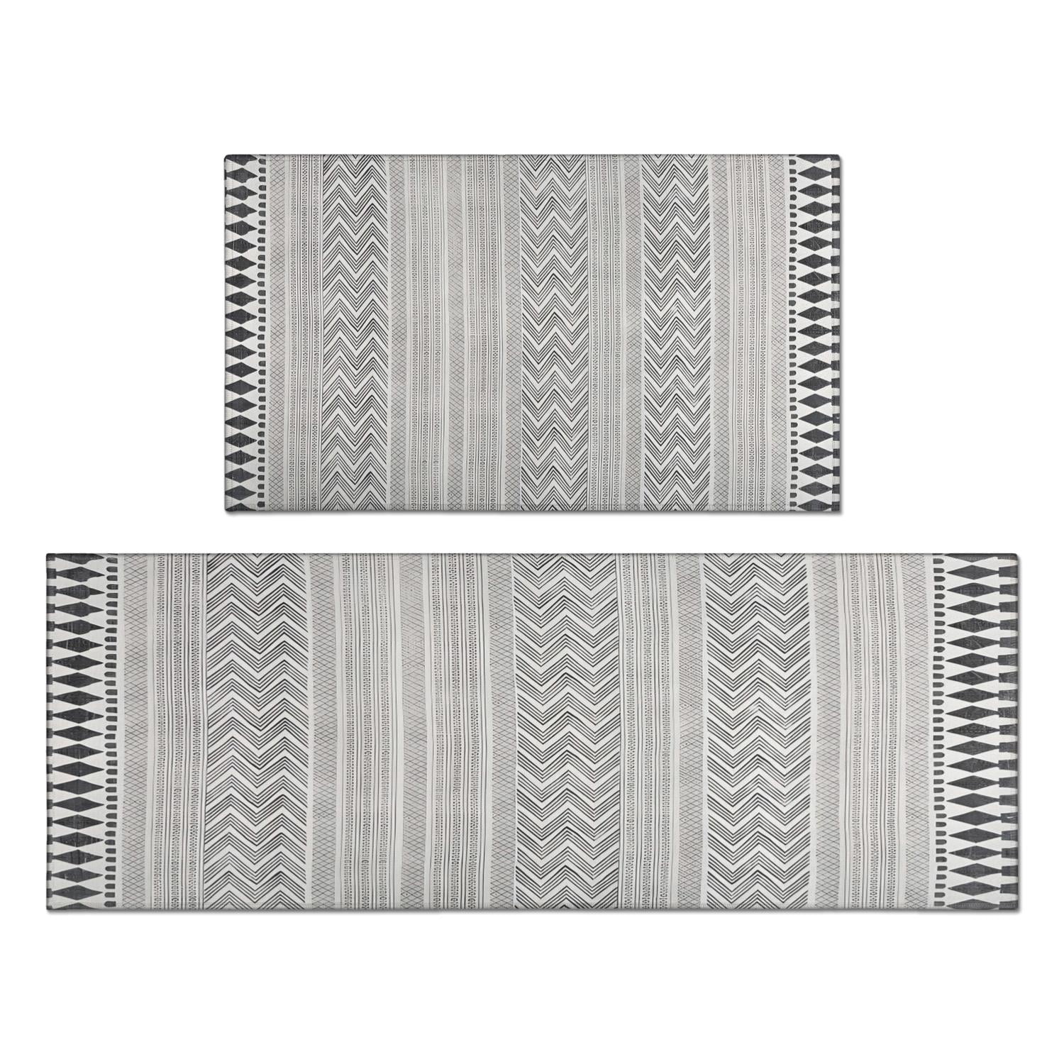 Moroccan Style Farmhouse Throw Rug - Non-Slip, Soft Low-Pile Kitchen ...