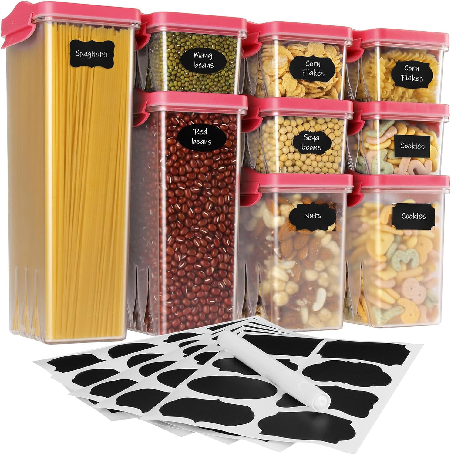 Moroccan Style Kitchen Canisters, 9-Piece BPA-Free Food Storage Set ...