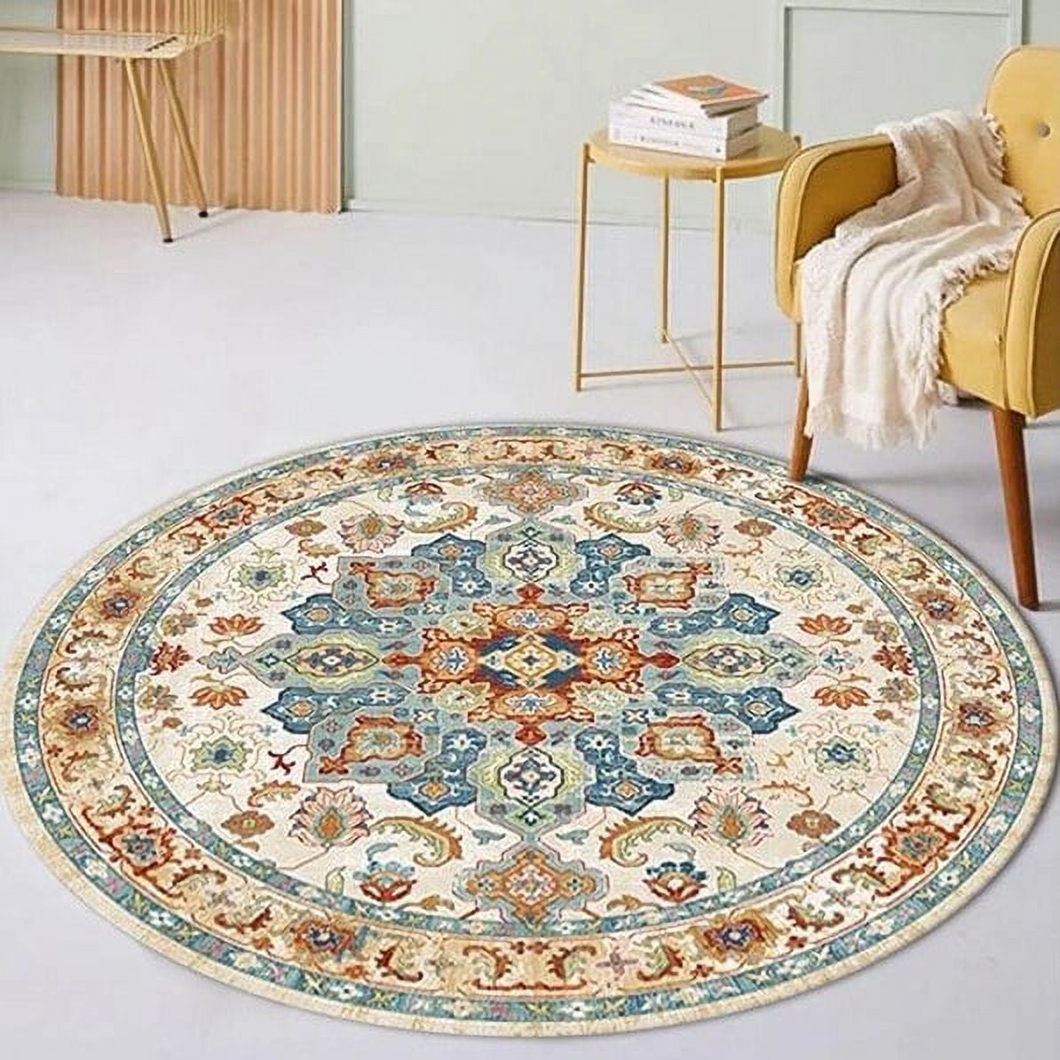 Moroccan Style Living Room ration Round Carpet Large Area Rugs for ...