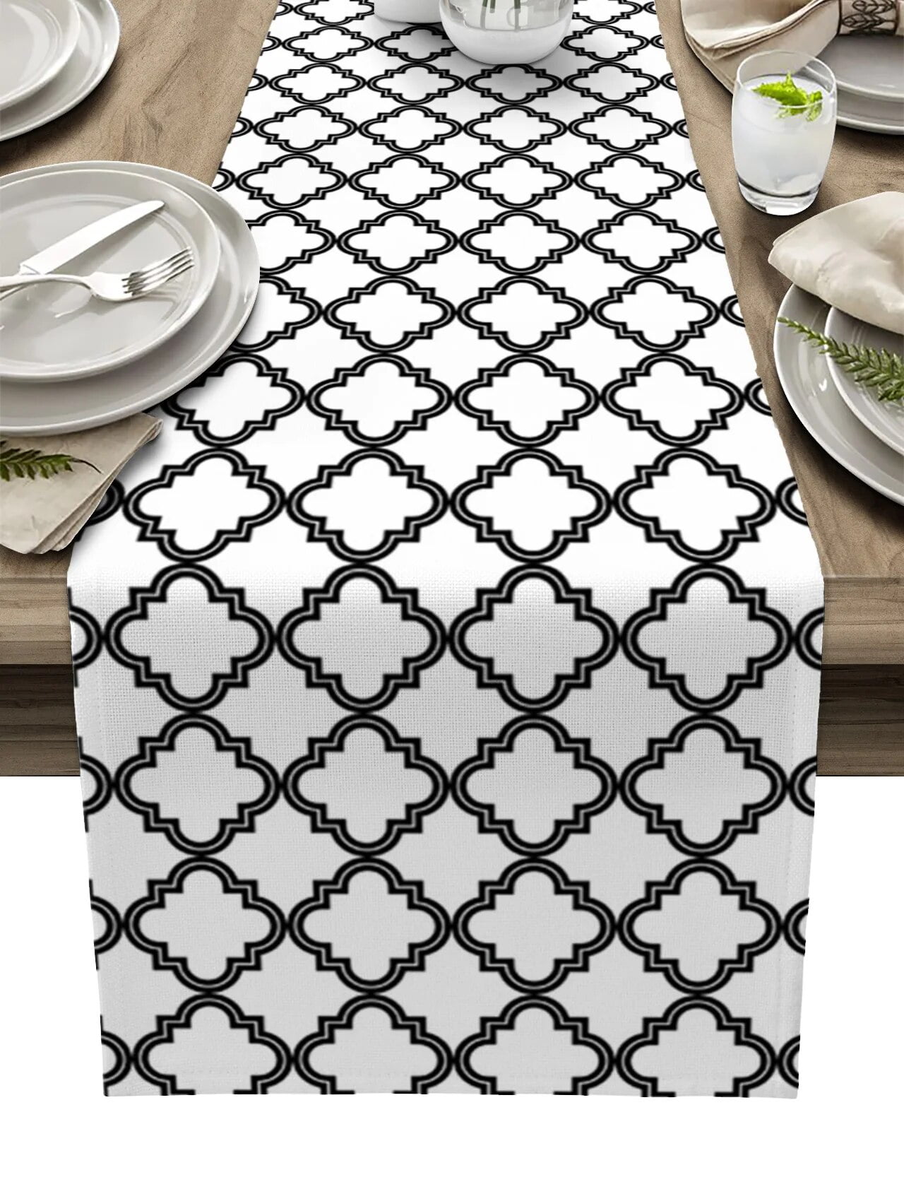 Moroccan Style Pattern Black Background Rustic Home Decor Kitchen ...
