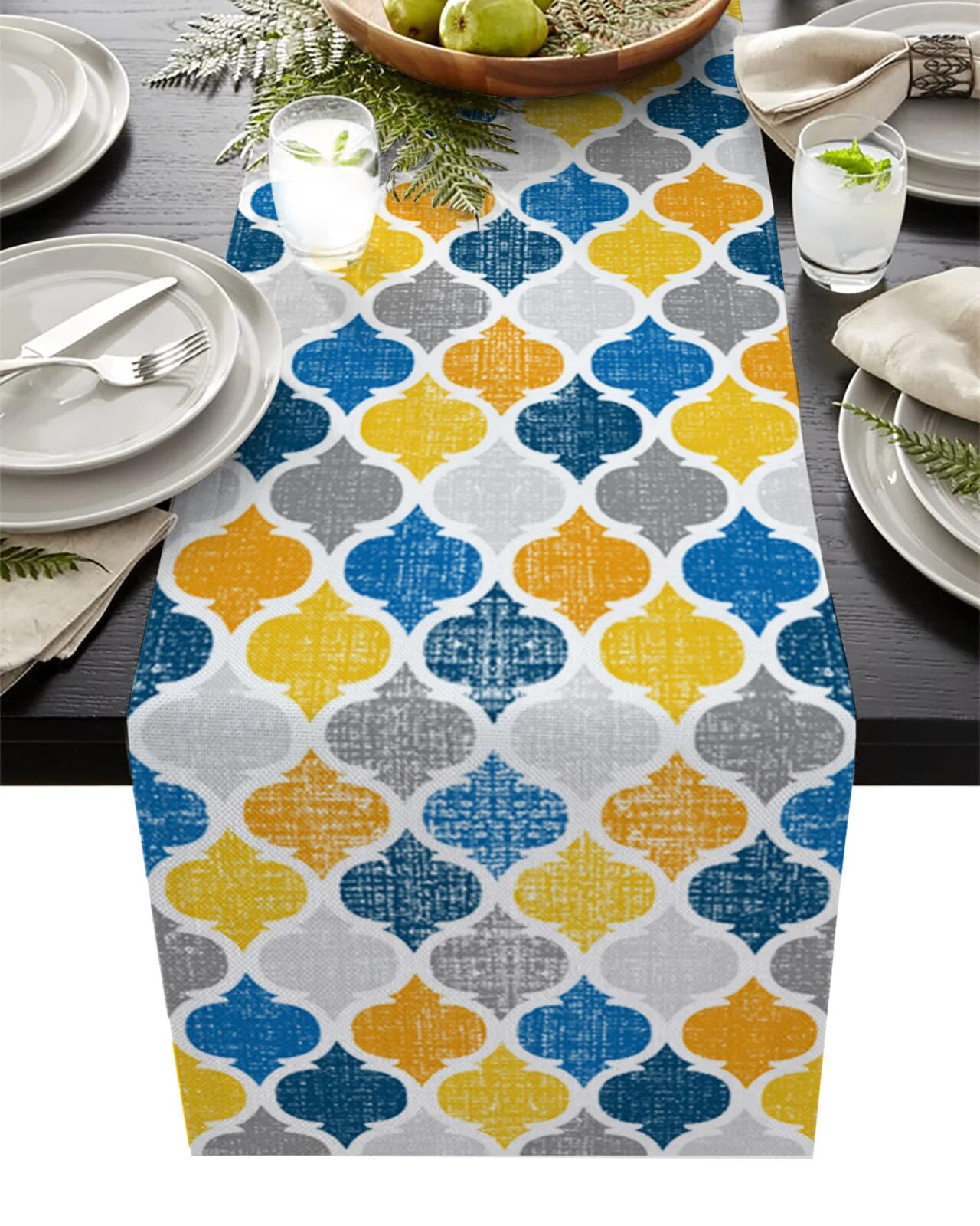 Moroccan Style Pattern Black Background Rustic Home Decor Kitchen ...