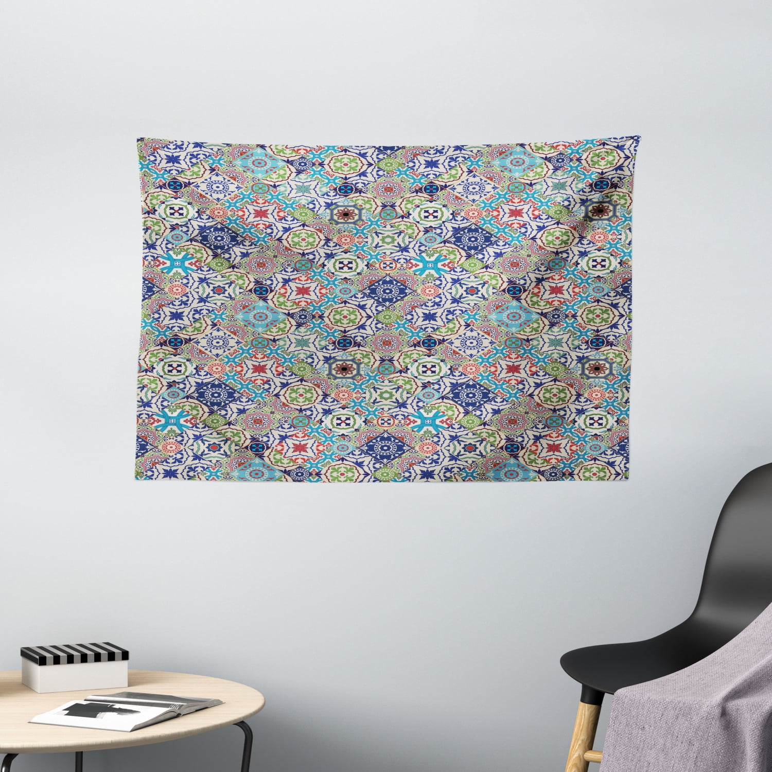 Moroccan Tapestry, Complex Colorful Set of Moroccan Tile Motifs Antique ...