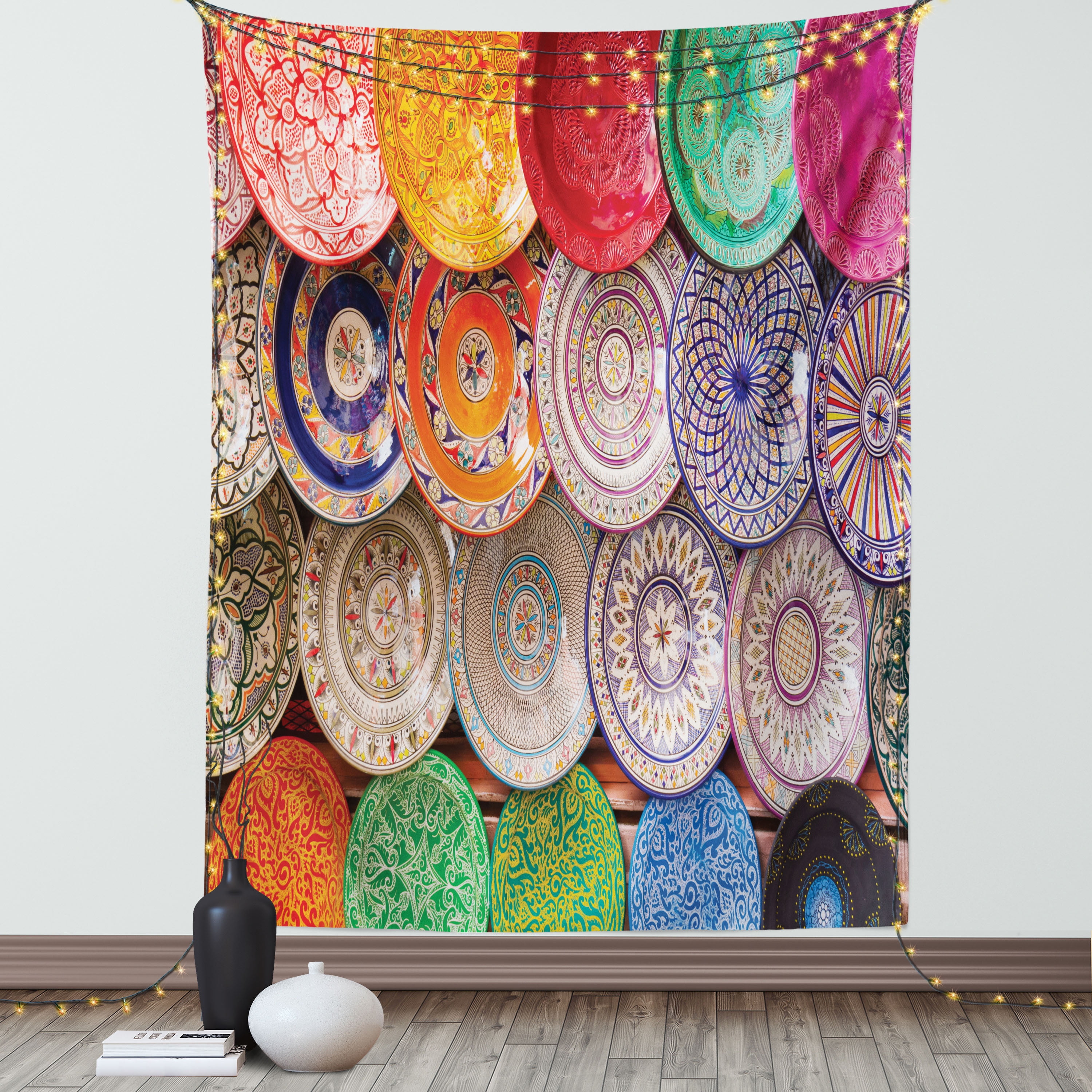 Moroccan Tapestry, Traditional Arabic Handcrafted Colorful Plates Shot ...