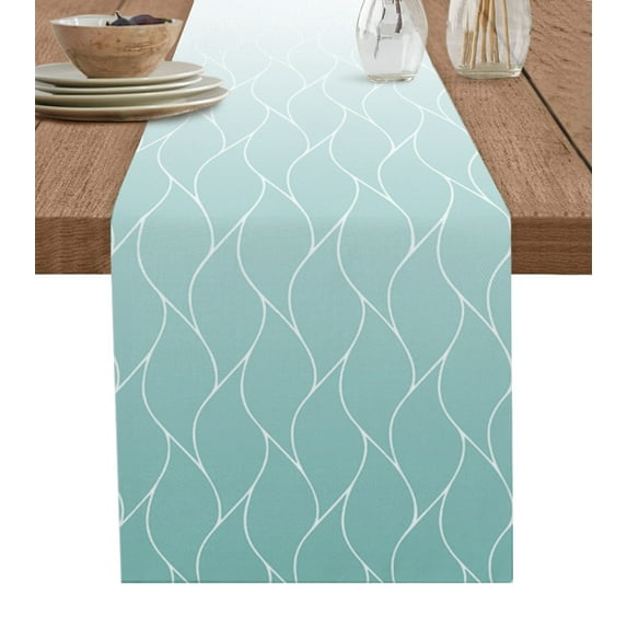 Moroccan Texture Blue Green Table Runner ration Home r Dinner Table ...