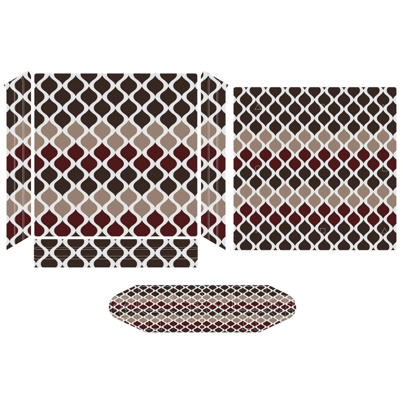 Moroccan Texture Wave Geometry Dark Red Brown PS4/PS4 Pro/PS4 Slim Skin ...