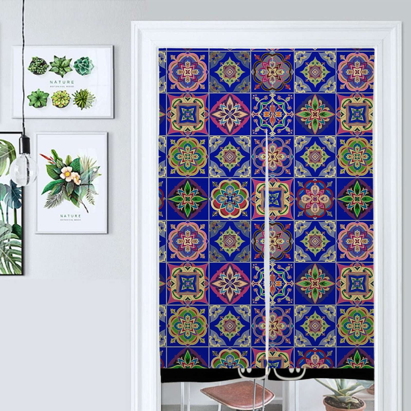 Moroccan Tile Pattern Door Curtain Nordic Living Room DoorCurtain Porch ...
