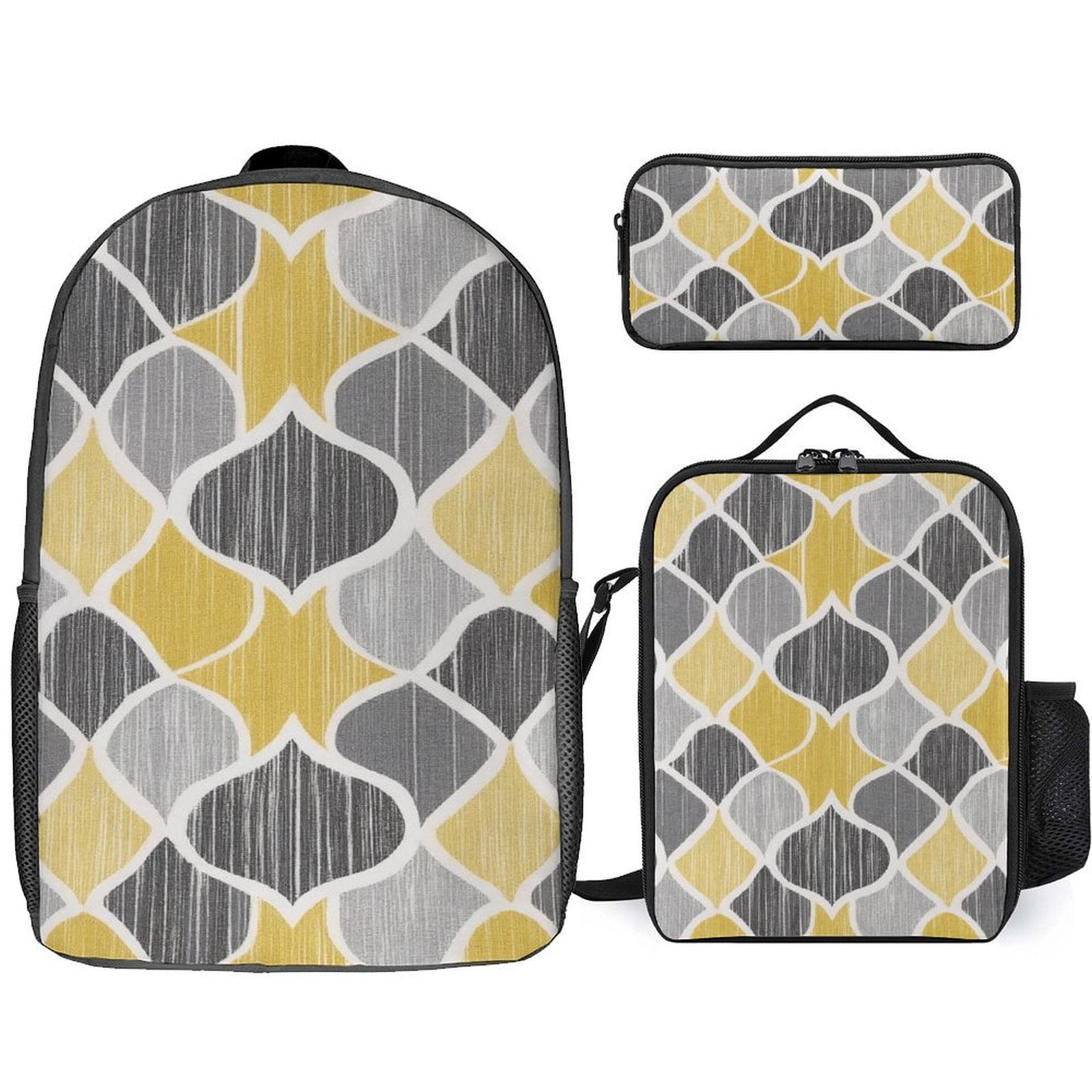 Moroccan Trellis Rug-1 3D Printed 3pcs/Set Bags Laptop Daypack Backpack Lunch bag Pencil Case ...