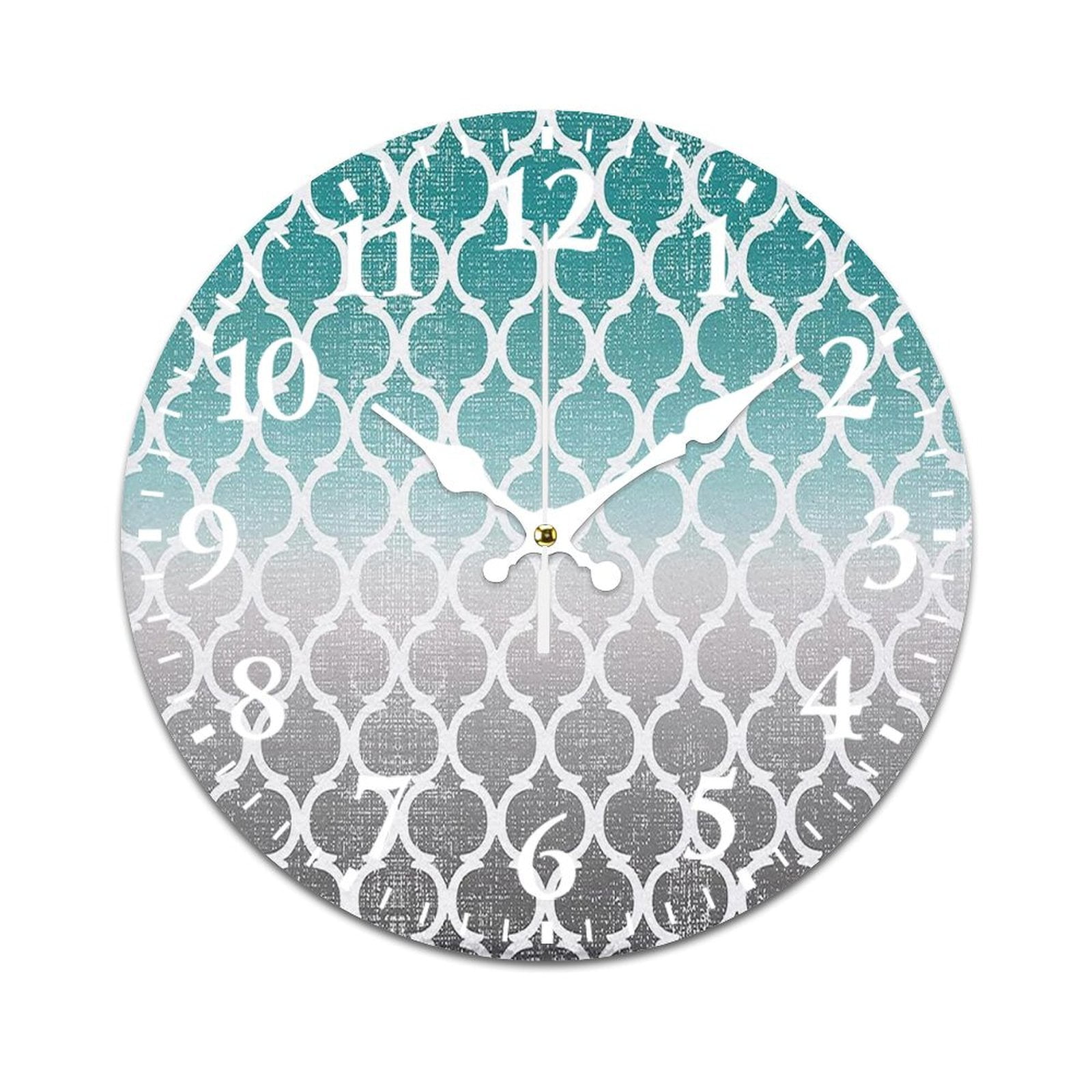 Moroccan Turquoise Gray Ombre Wall Clock Modern Design Clocks Wall ...