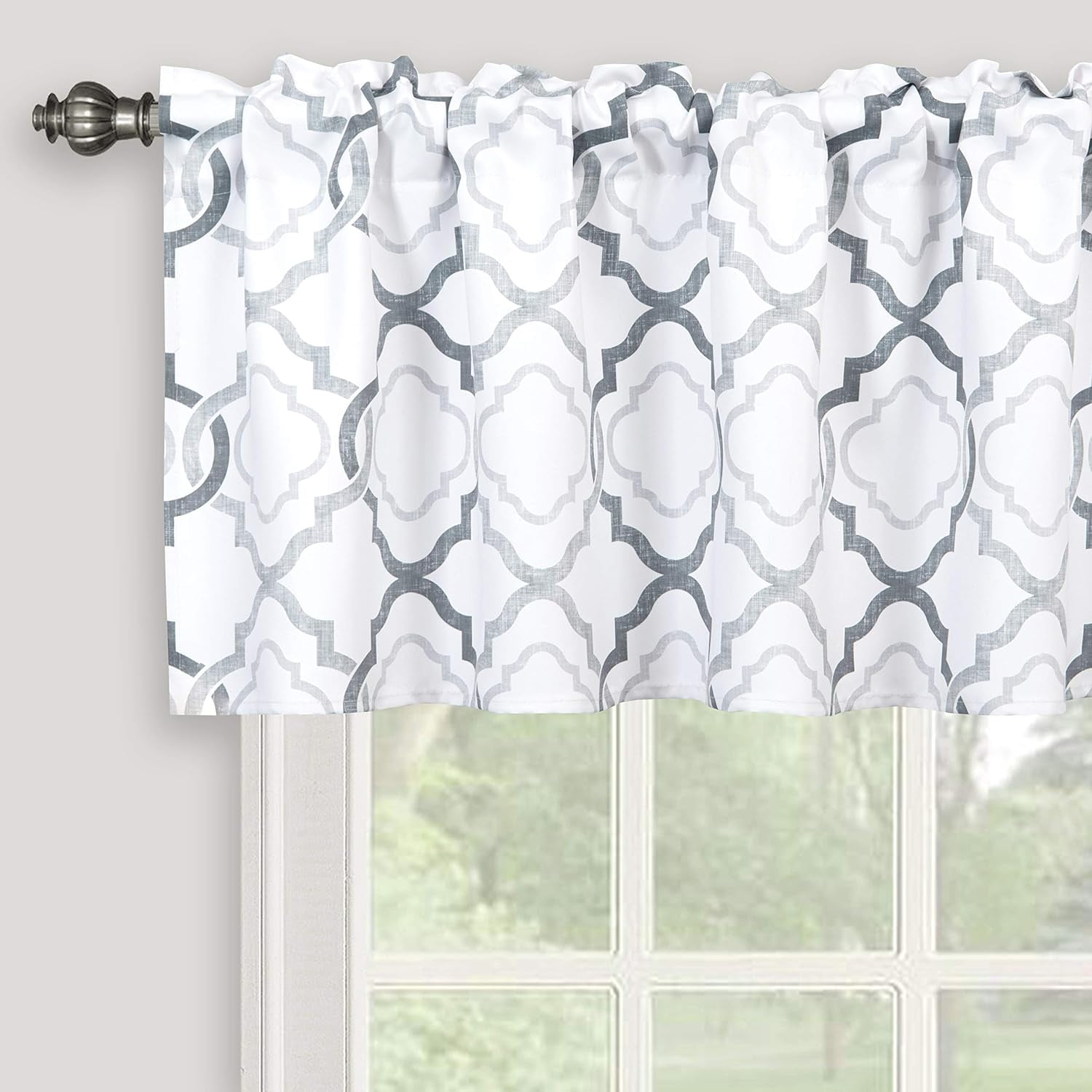 Moroccan Valance for Windows of Kitchen Living Room Bedroom, Geometric ...