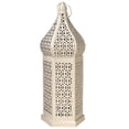 Moroccan Vintage Hollow Metal Lantern, LED Light, Tall Tower Design ...